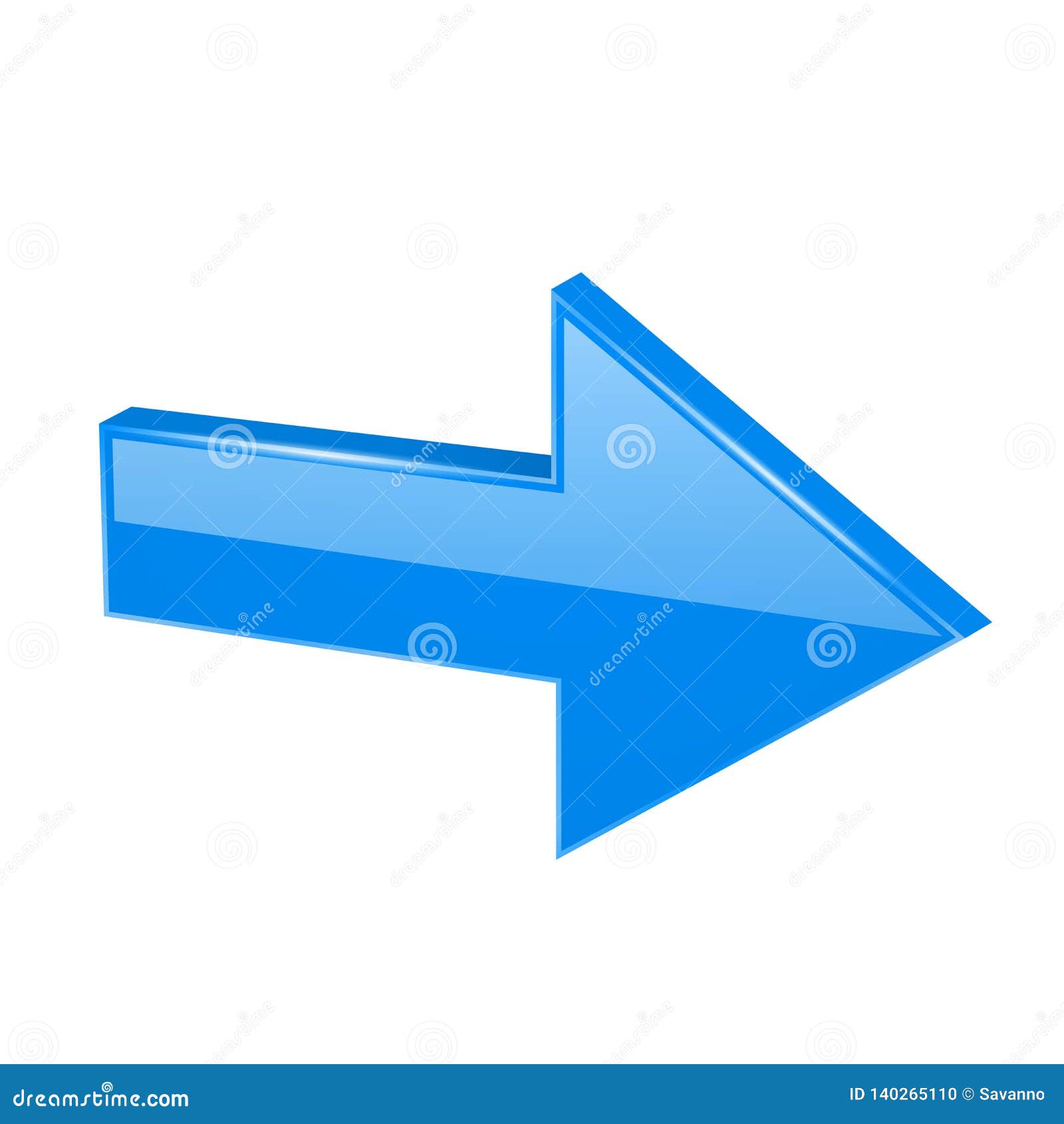 Blue 3d arrow stock vector. Illustration of vector, blue - 140265110