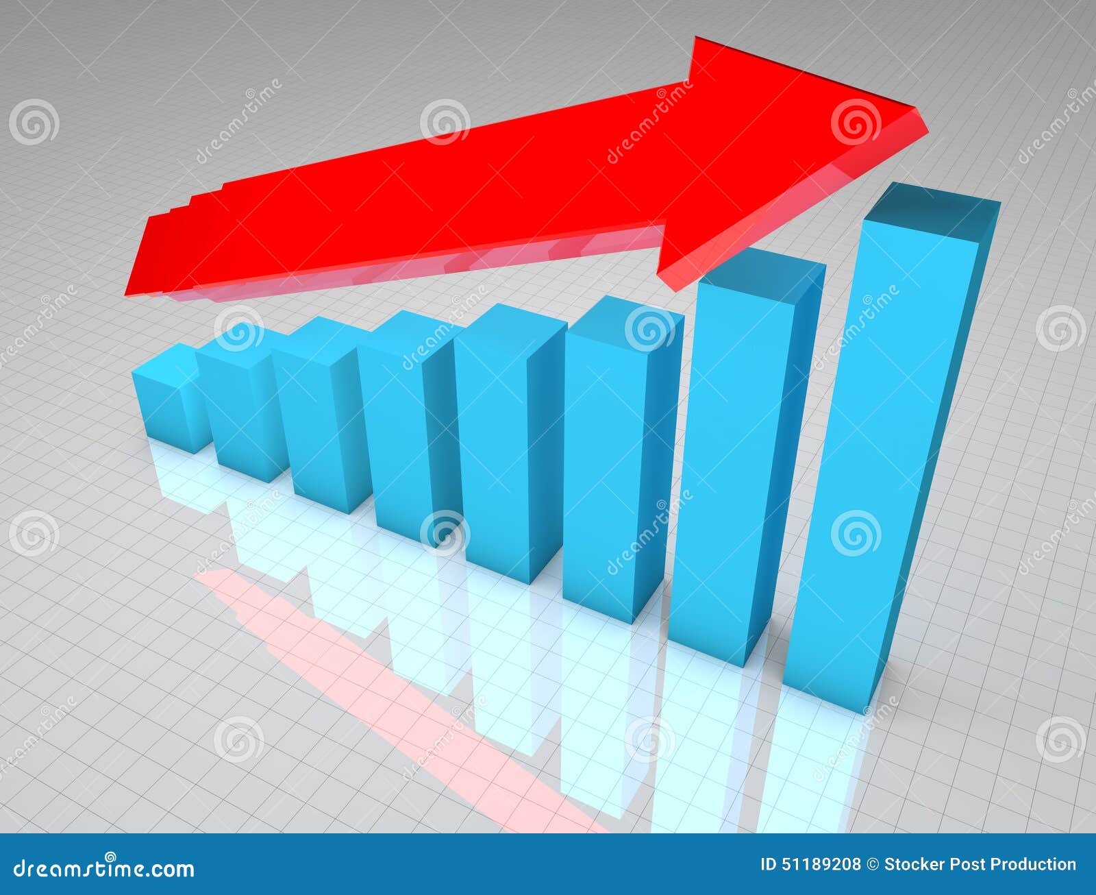 Blue 3D Business Graph Growth Stock Photo - Image of shape, investment ...