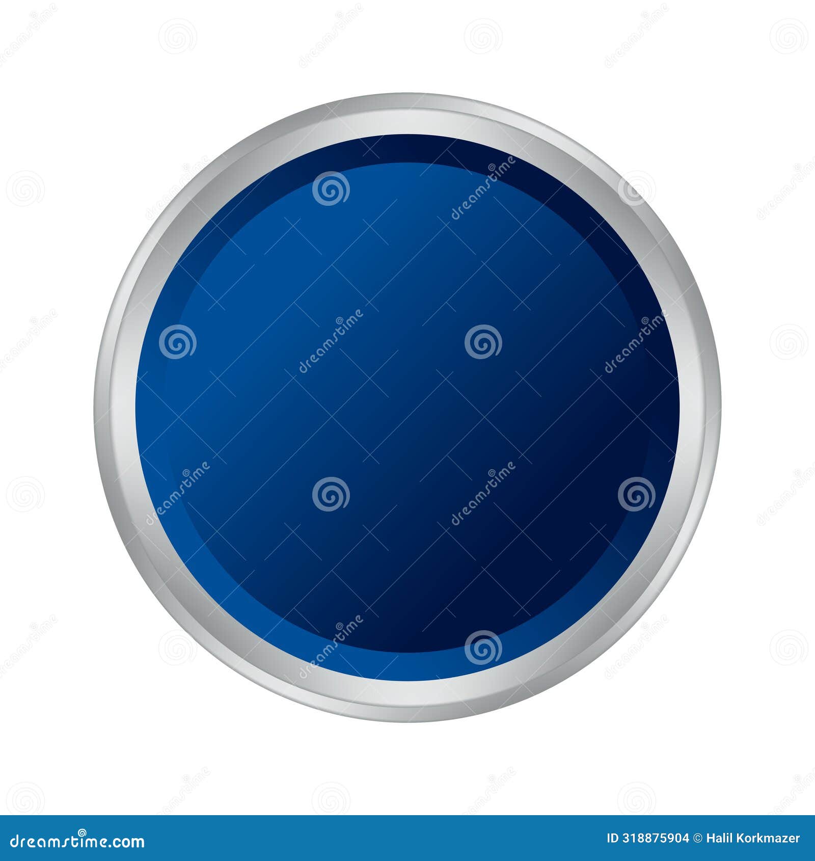 Blue 3d Button Design. Blue Button with Background and Symbol on Silver ...