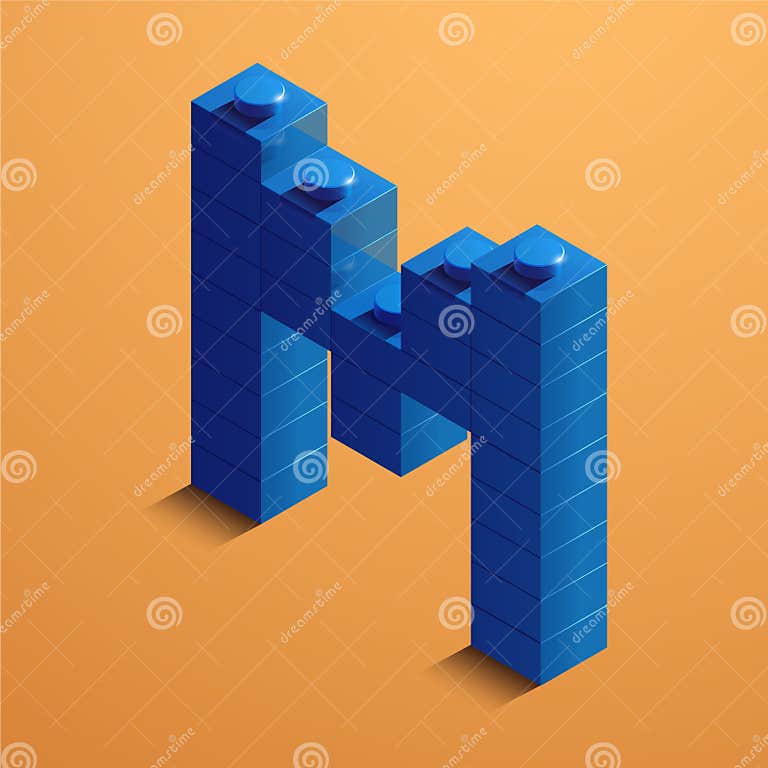 3d Isometric Letter M of the Alphabet. 3d Isometric Plastic Letter from ...
