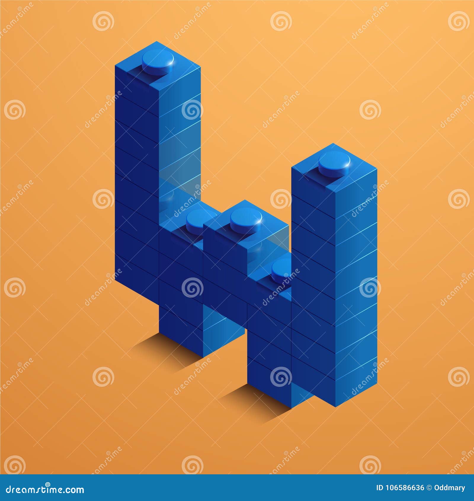 3d Isometric Letter W of the Alphabet. 3d Isometric Plastic Letter from ...