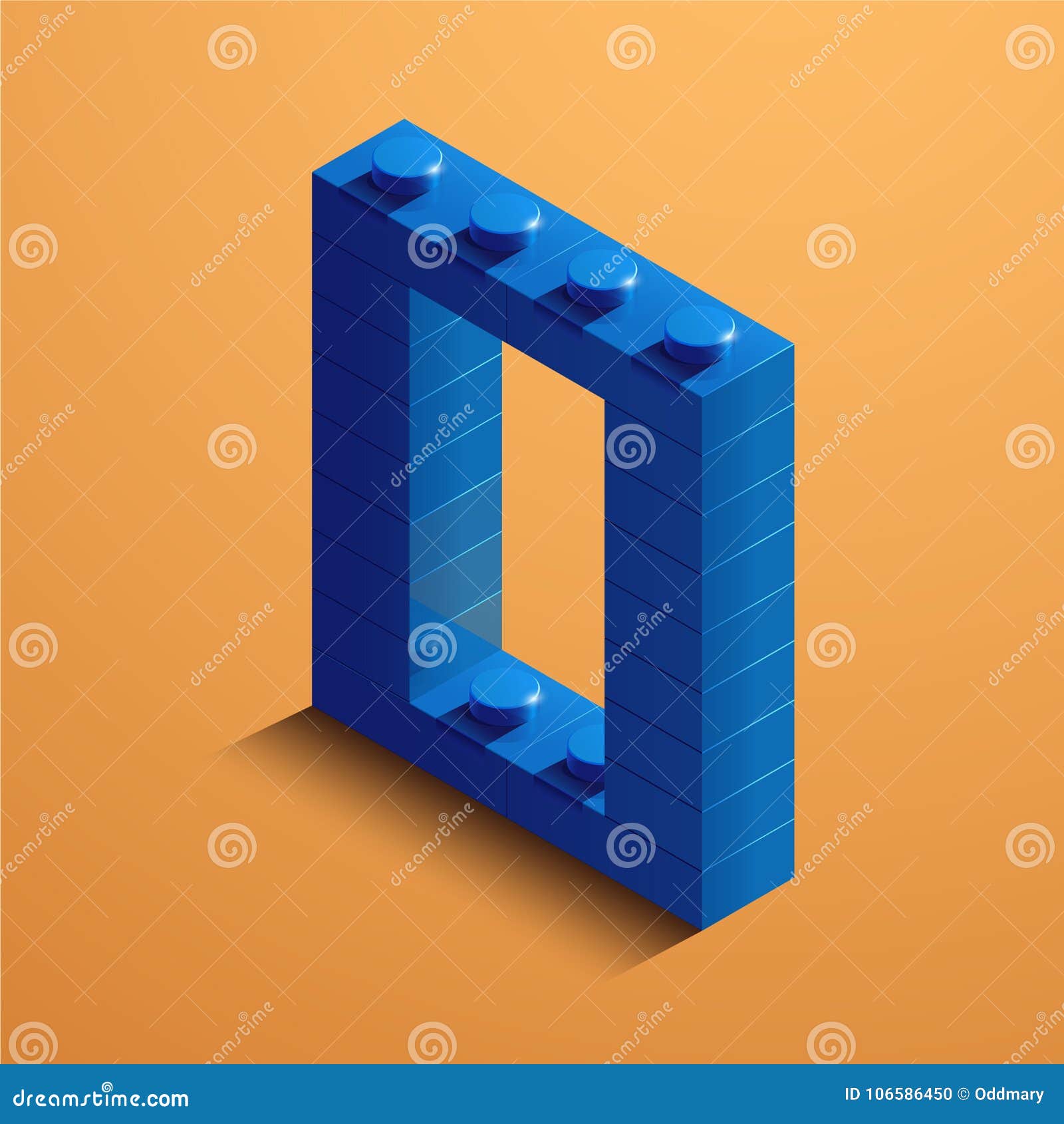3d Isometric Letter O of the Alphabet. 3d Isometric Plastic Letter from ...