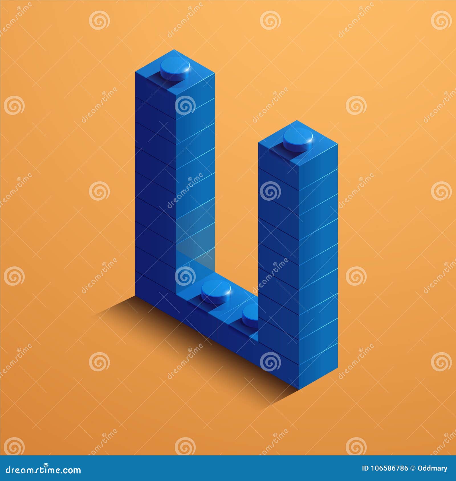 3d Isometric Letter U Of The Alphabet. 3d Isometric Plastic Letter From ...