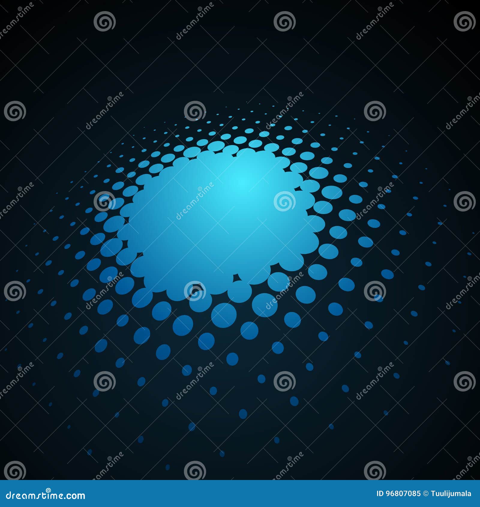 Blue 3D Halftone Background. Stock Vector - Illustration of blot, frame ...