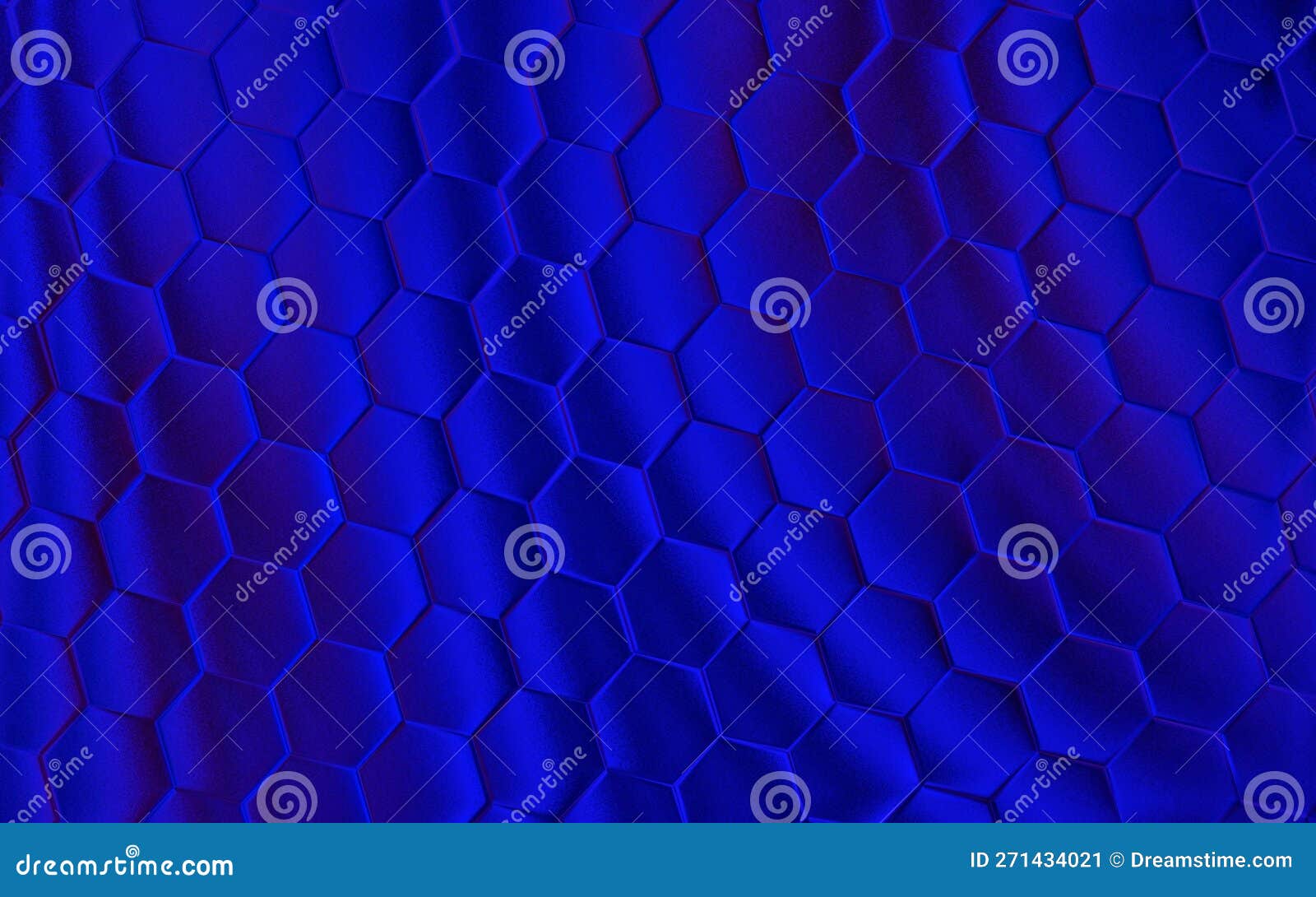 Blue 3d Hexagonal Background. Realistic Honeycomb Texture Grid Stock ...