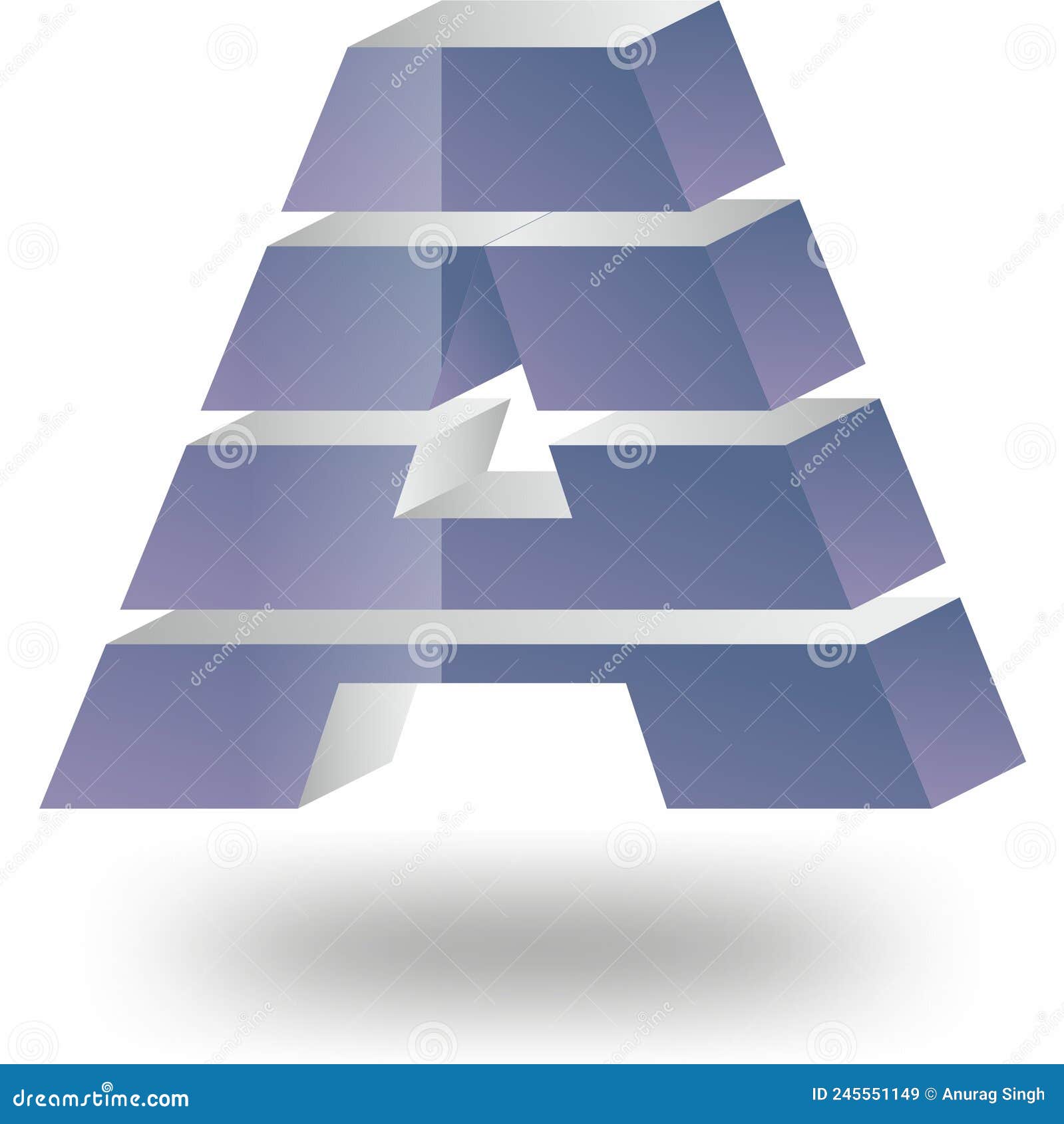 Blue 3D a Latter Text Effect Stock Vector - Illustration of ltext ...