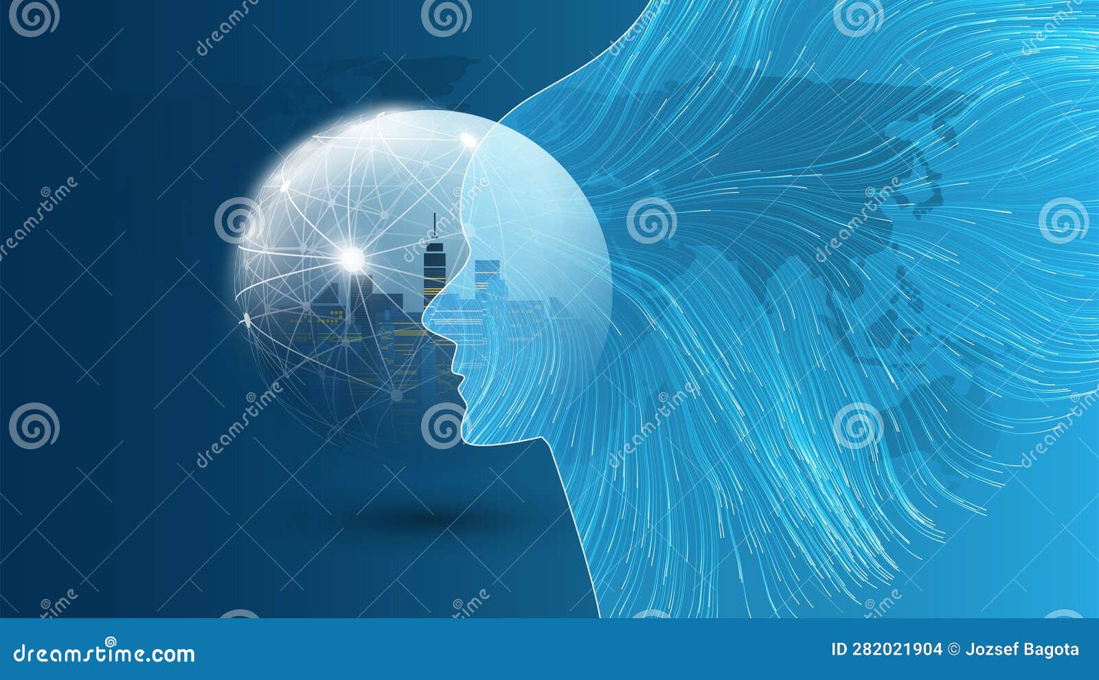 Blue 3D Machine Learning, Artificial Intelligence and Neural Networking ...