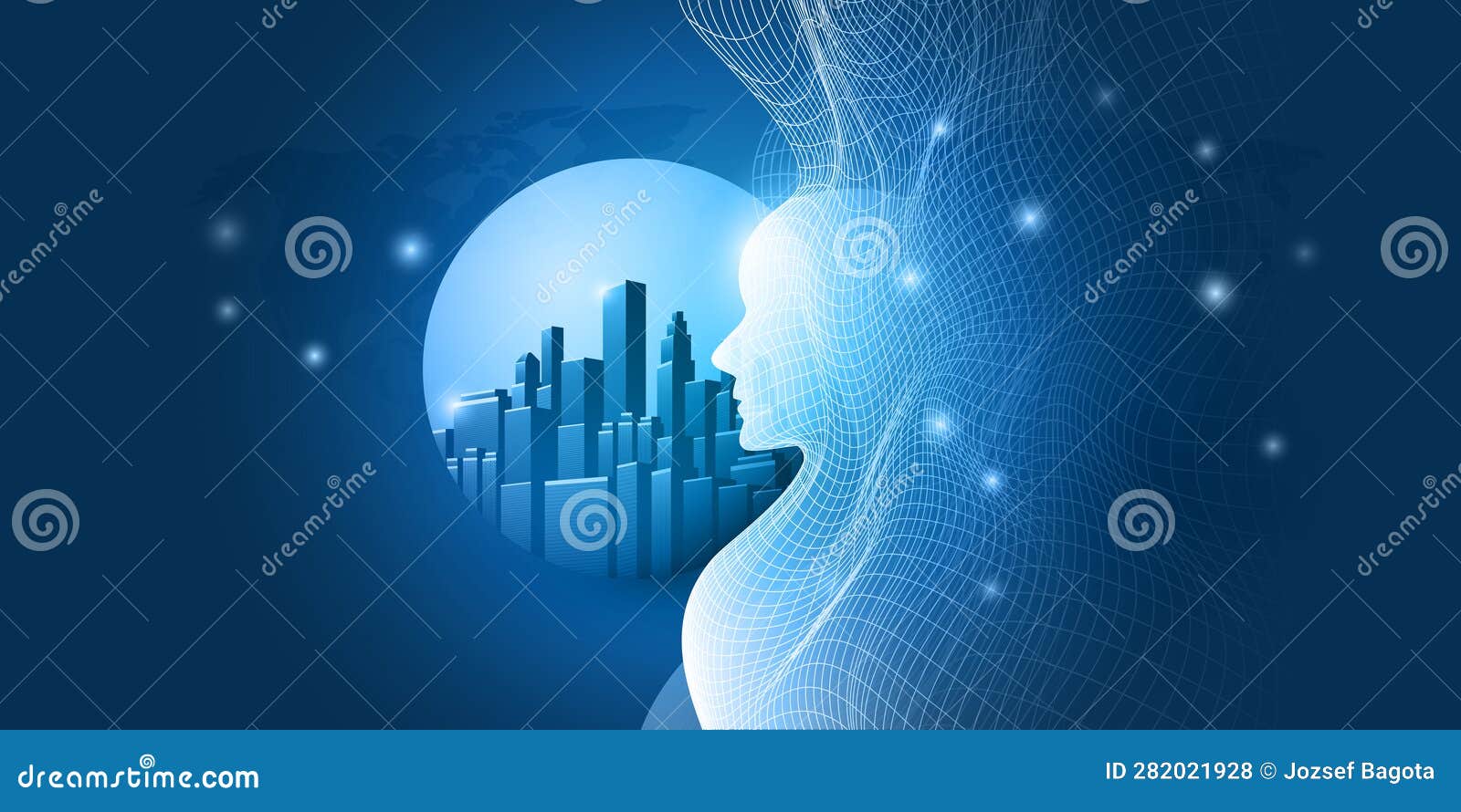 Blue 3D Machine Learning, Artificial Intelligence and Neural Networking ...