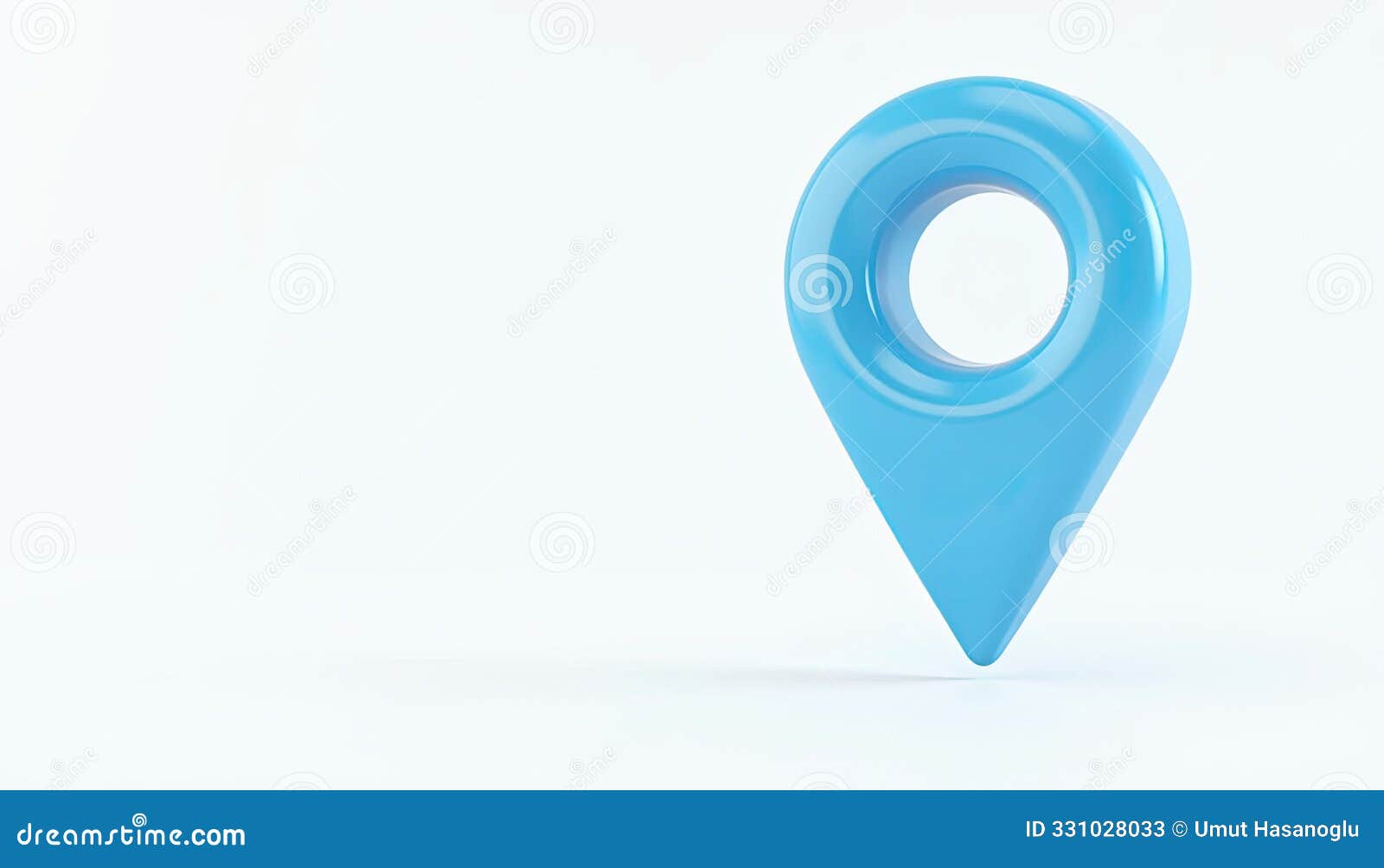 A Blue 3D Map Pin Icon on a White Background, Symbolizing Location or ...