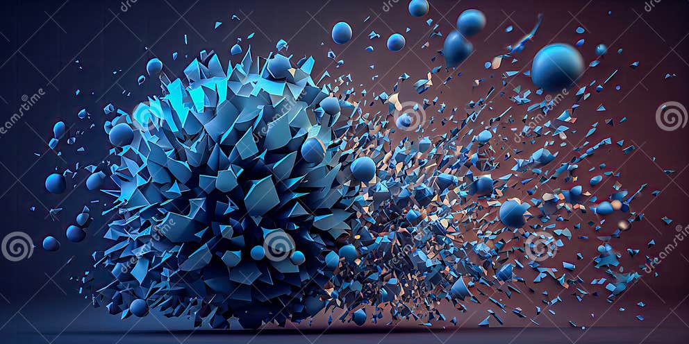 Blue 3d Particles Background Design Stock Illustration - Illustration ...