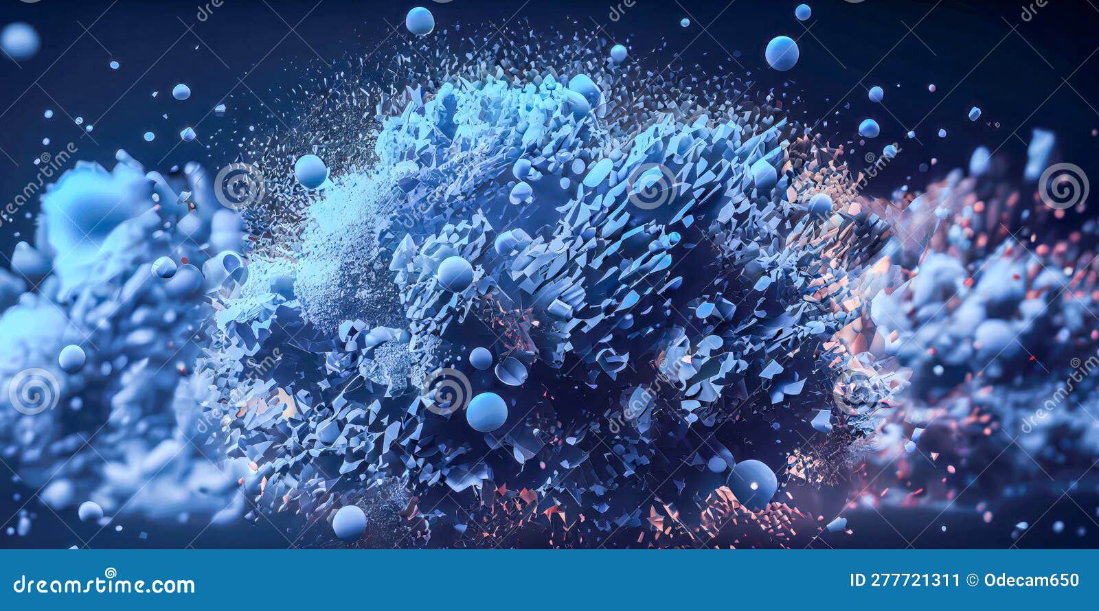 Blue 3d Particles Background Design Stock Illustration - Illustration ...