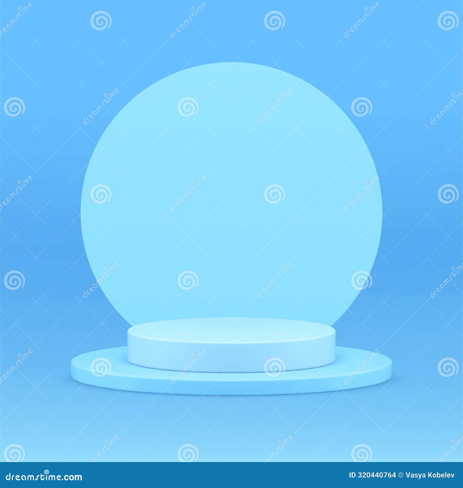 Blue 3d Pedestal Round Basic Foundation Level Stairs With Wall ...