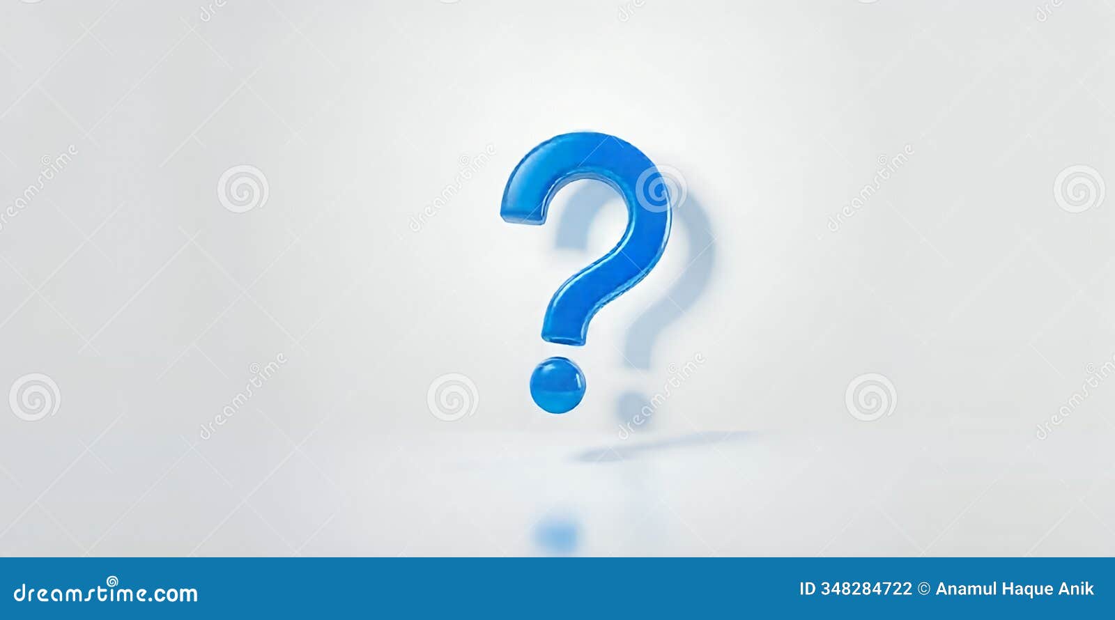 A Blue 3D Question Mark Against a White Background Stock Illustration ...
