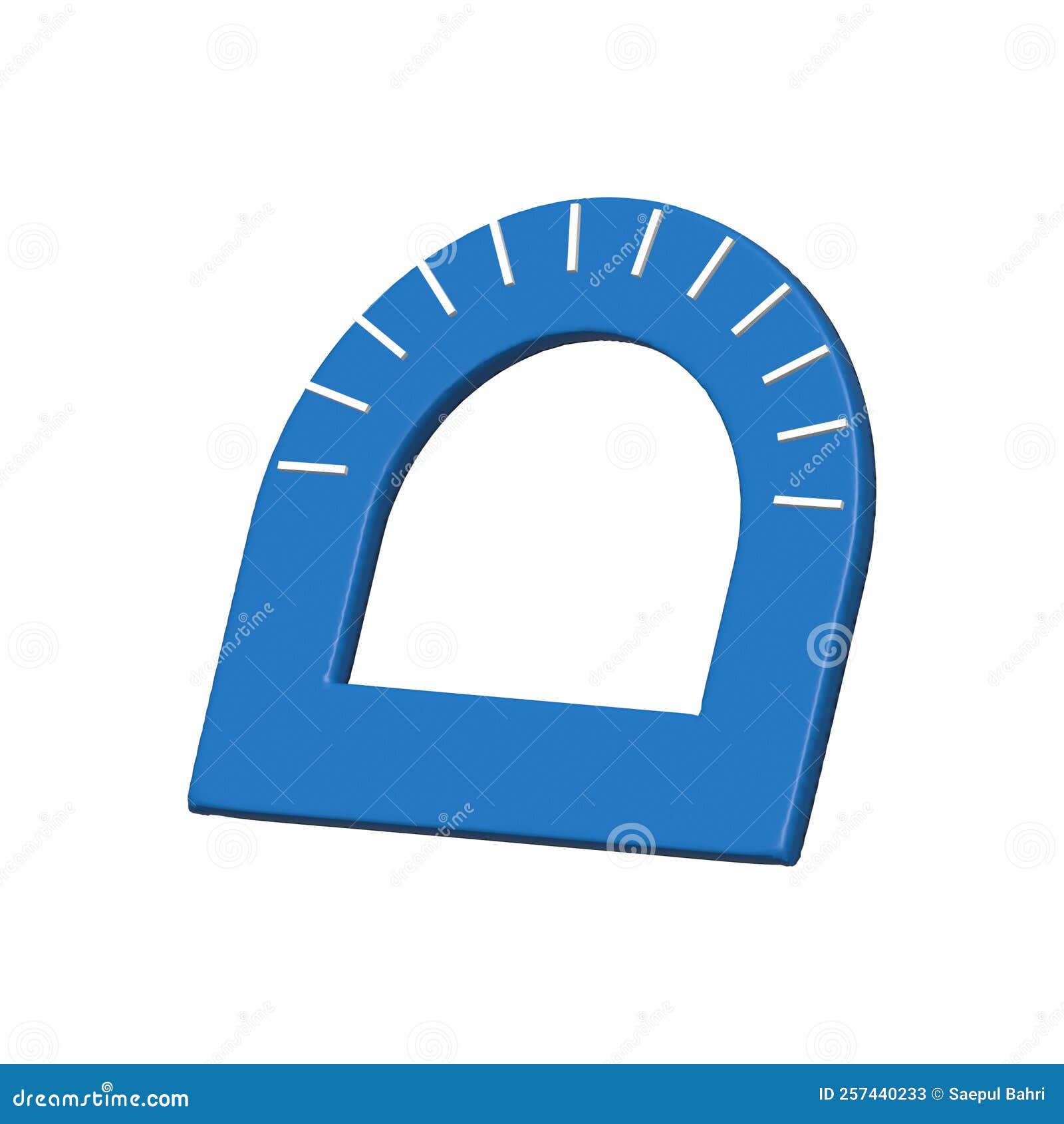 Blue 3d Rendering Ruler Icon Illustration. Plastic Volumetric Tool for ...