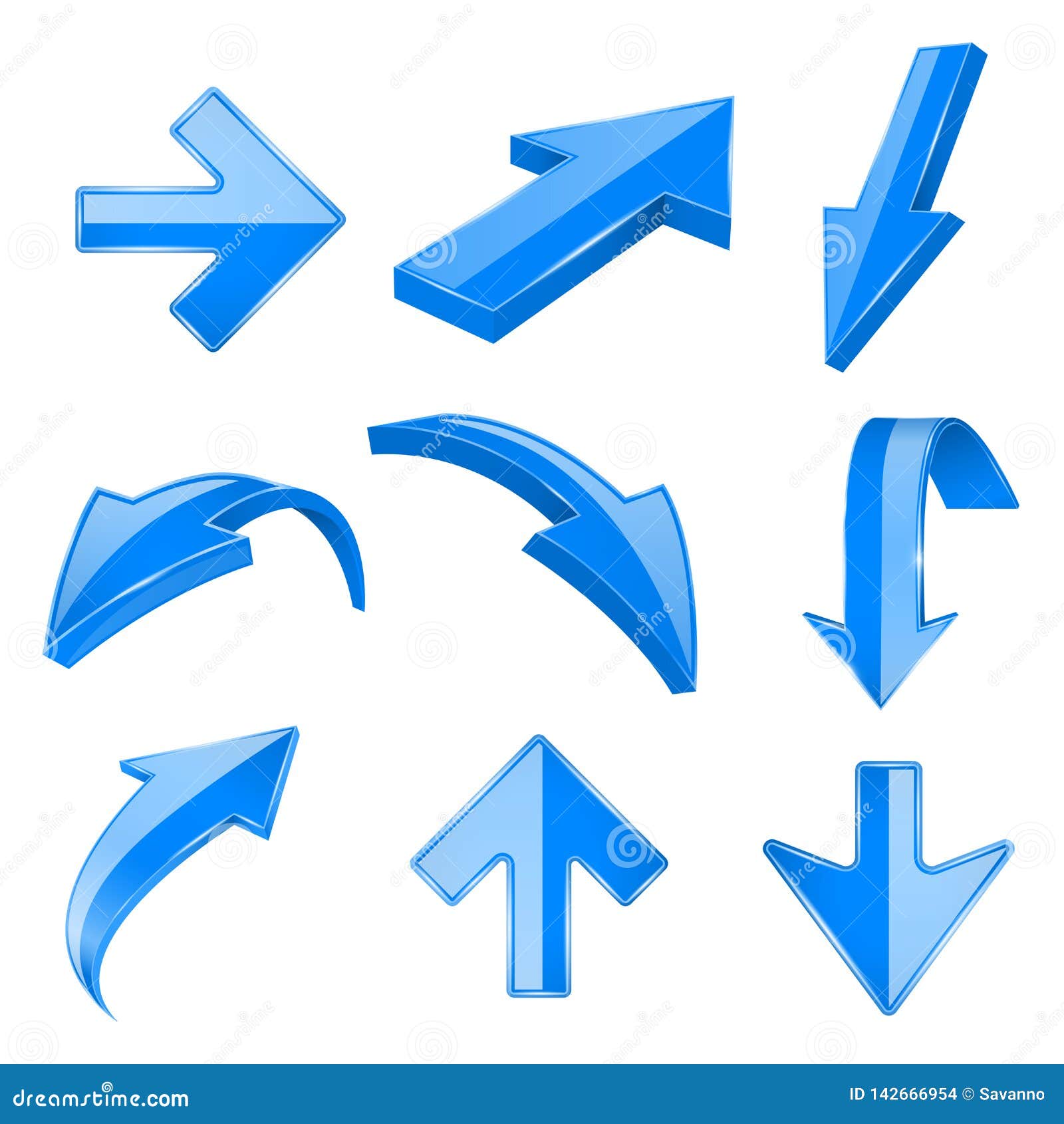 Blue 3d Shiny Arrows. Up and Down Stock Vector - Illustration of arrows ...