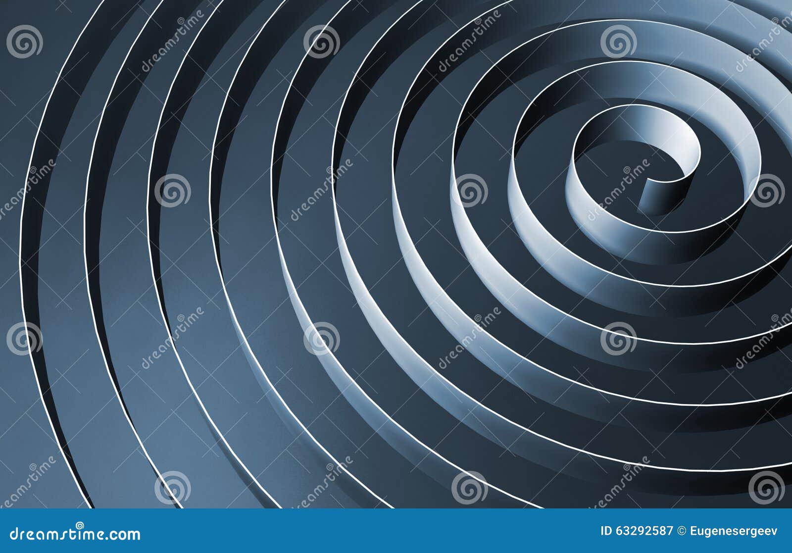 Blue 3d Spiral with Dark Shadows, Abstract Illustration Stock ...