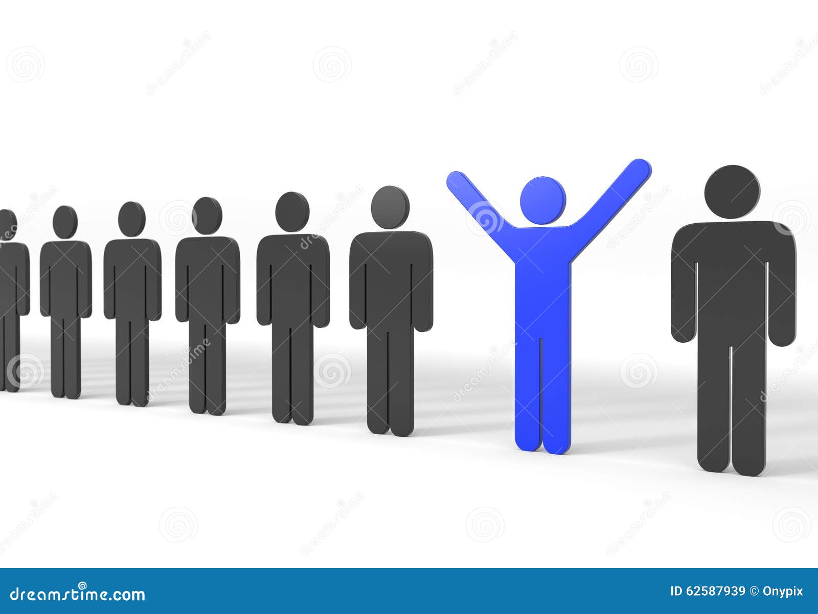 Blue 3D Stickman Stands Out Stock Illustration - Illustration of ...
