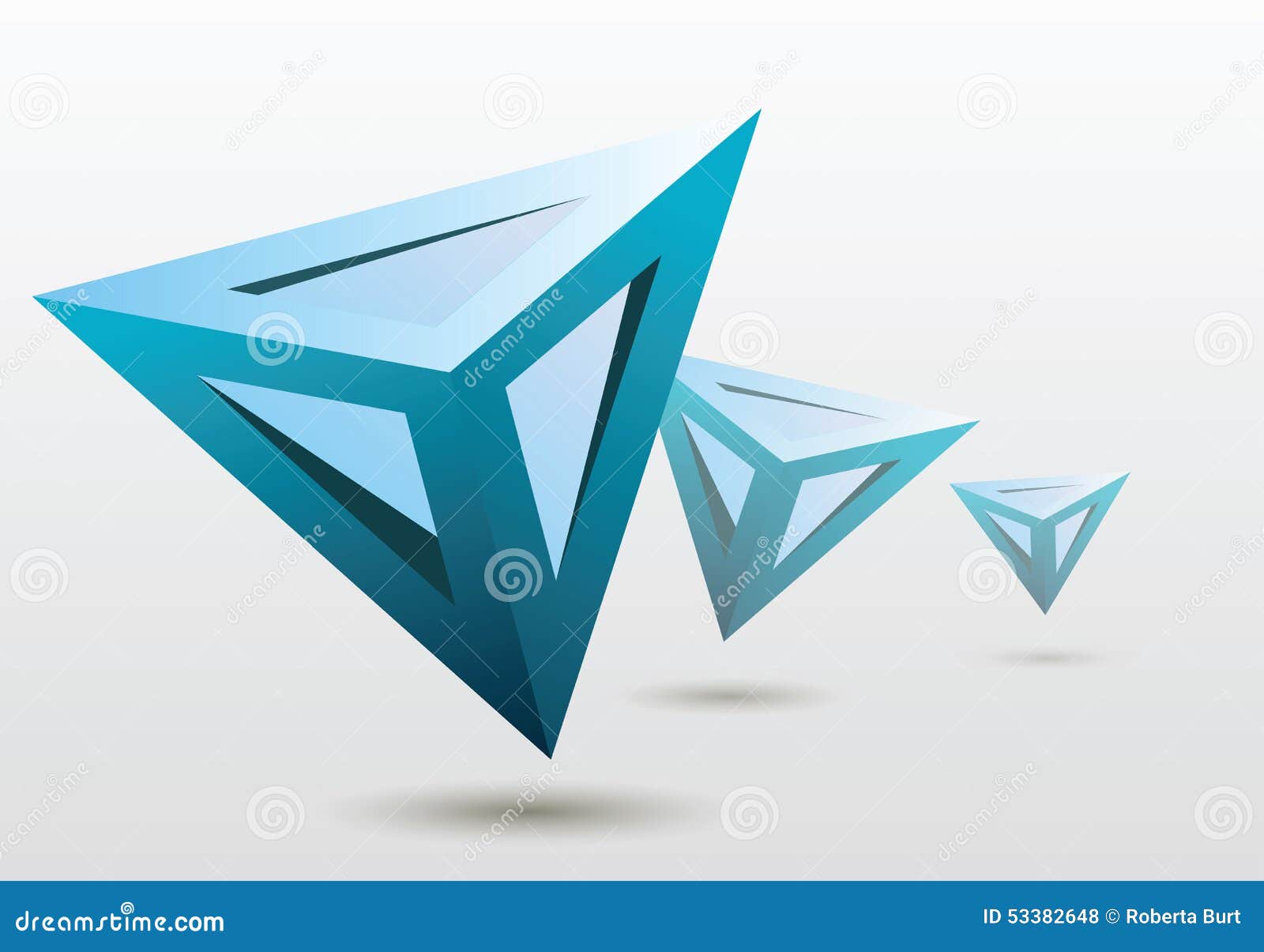 Blue 3d triangle shapes stock illustration. Illustration of decrease ...