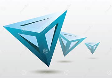 Blue 3d triangle shapes stock illustration. Illustration of decrease ...