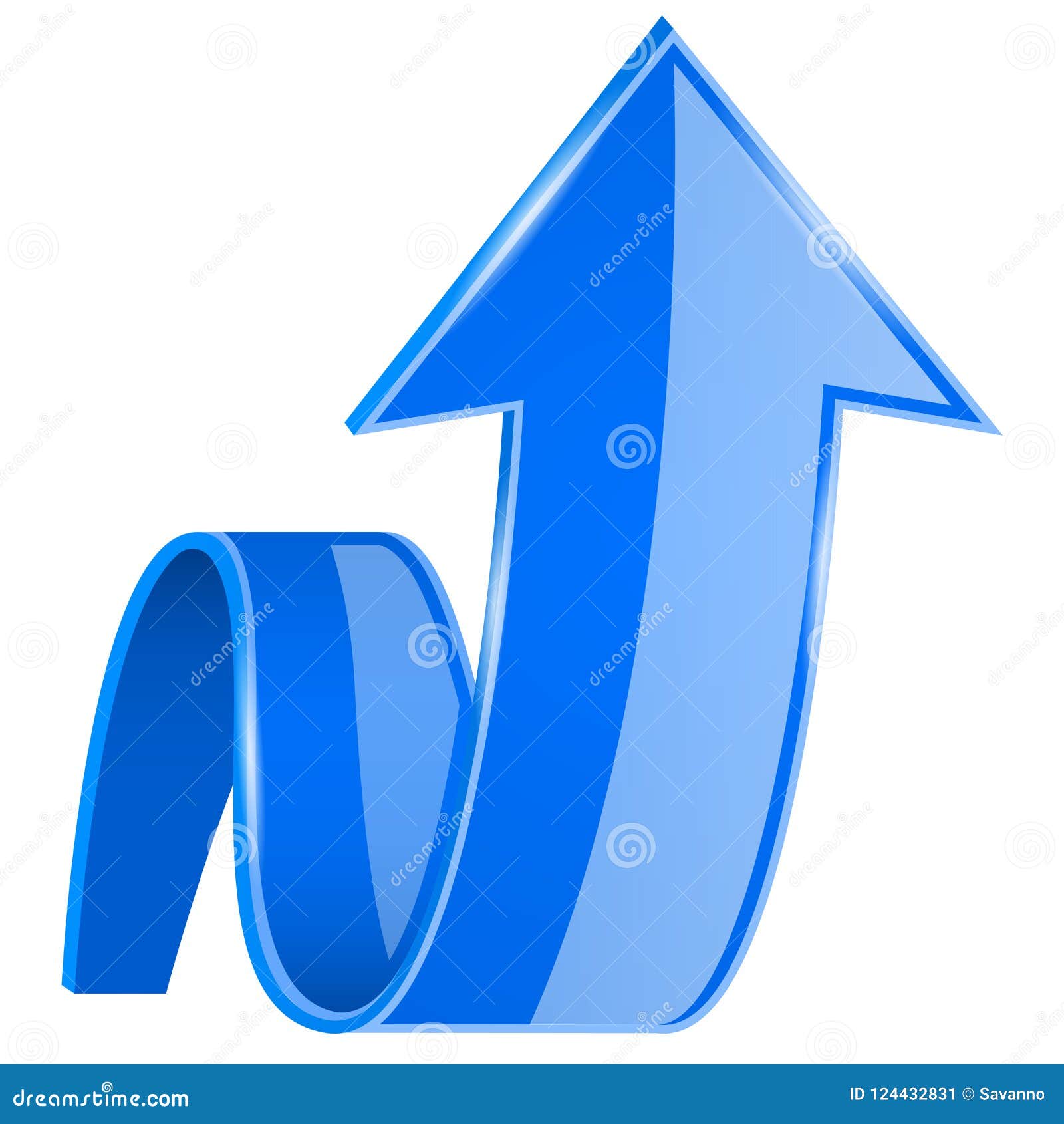 Blue 3d up arrow stock vector. Illustration of sign - 124432831