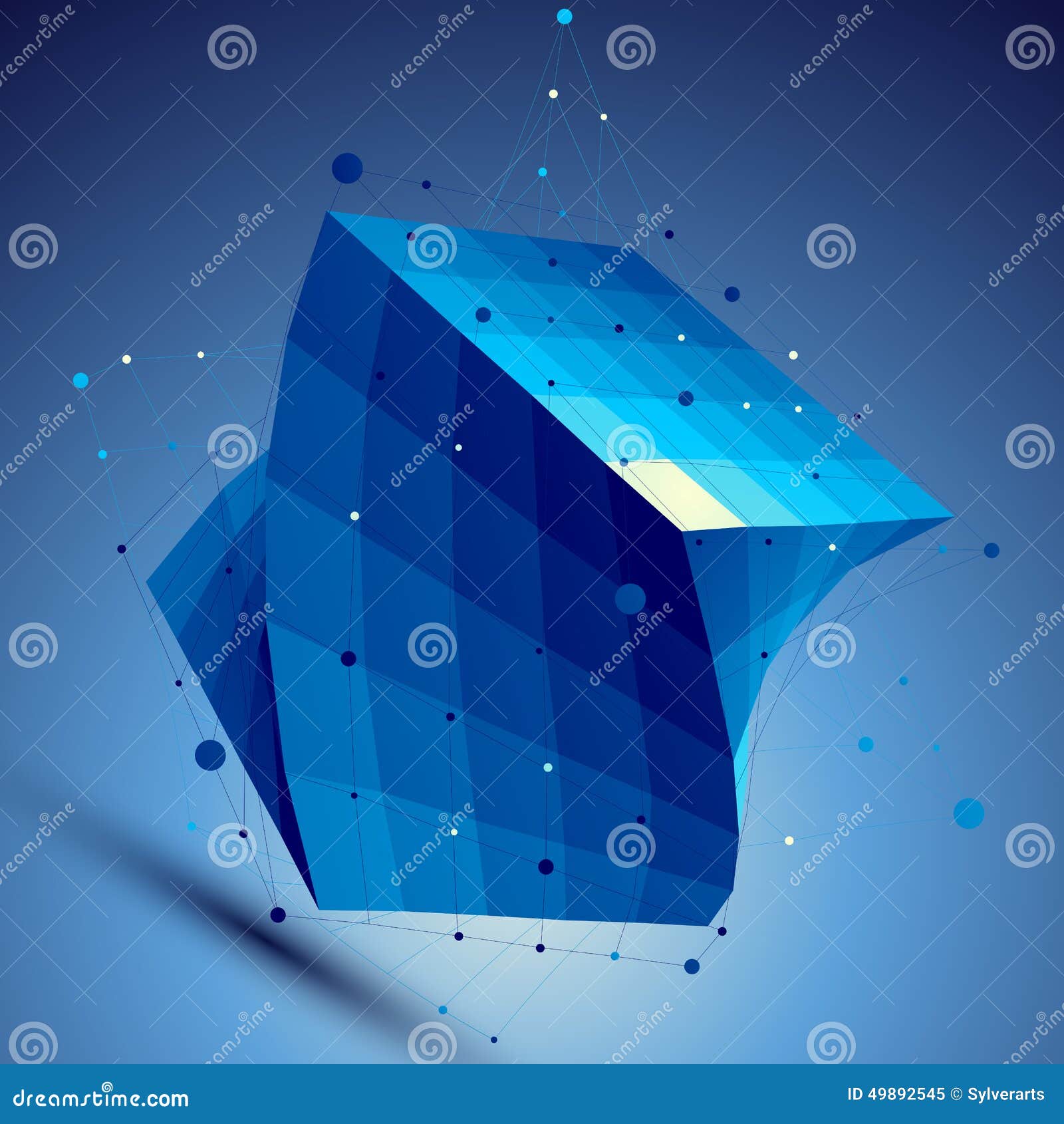Blue 3D Vector Abstract Technology Illustration Stock Vector ...