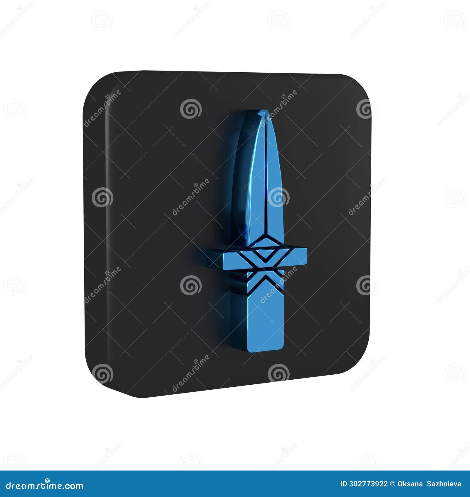 Blue Dagger Icon Isolated on Transparent Background. Knife Icon. Sword ...