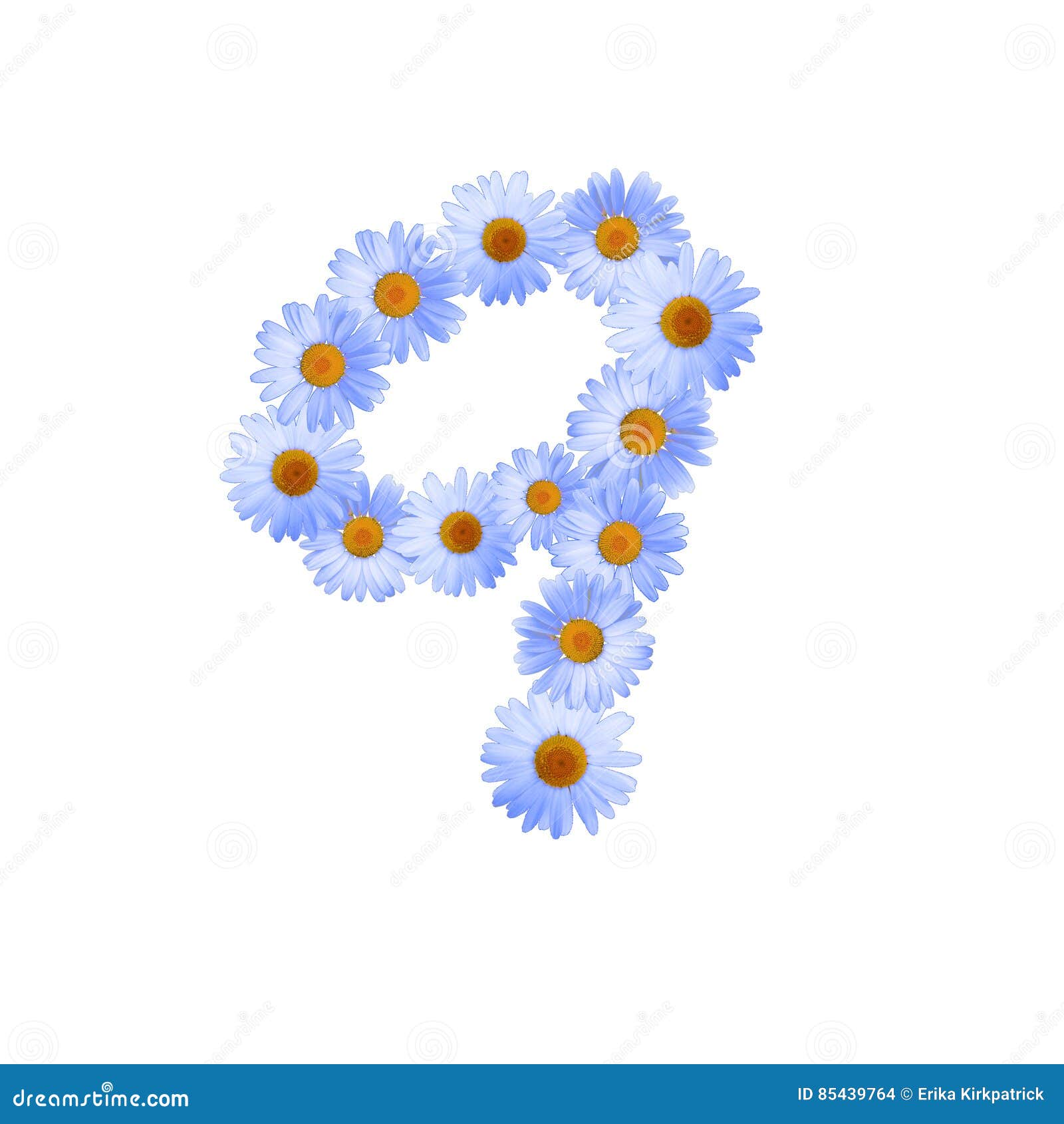 Blue Daisy Number Nine stock illustration. Illustration of birthday ...