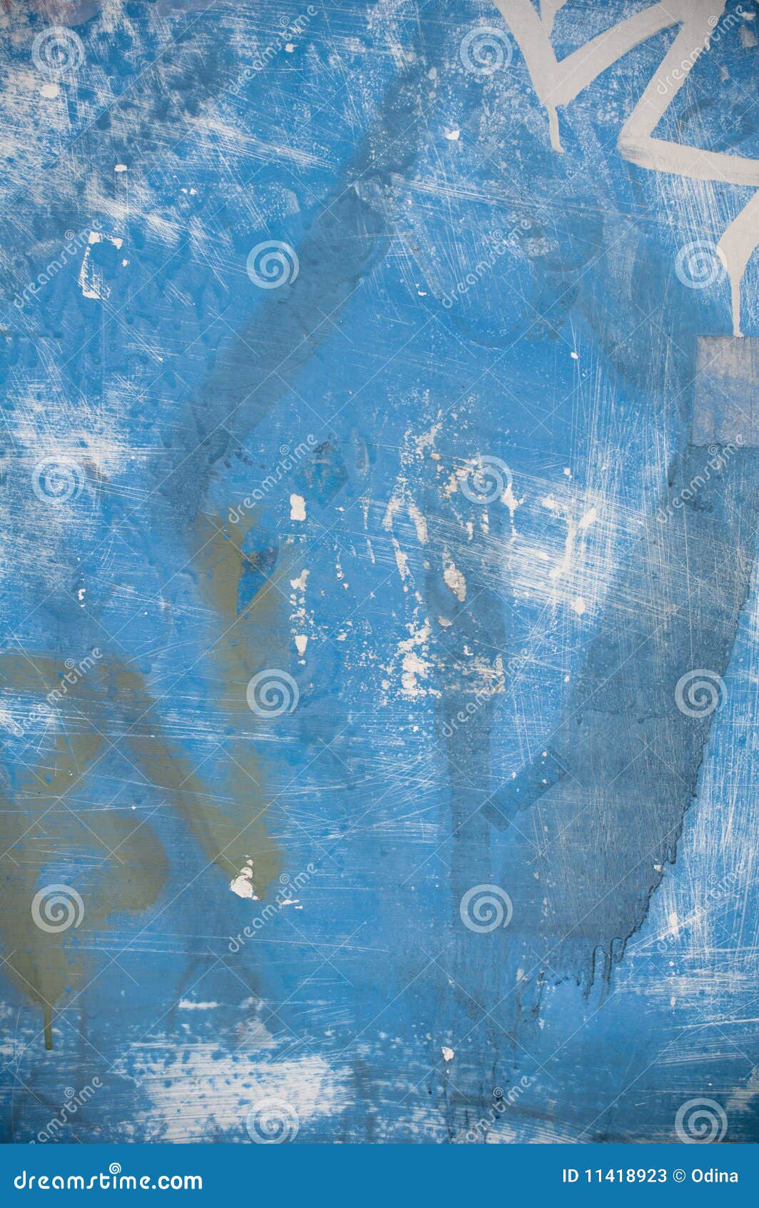 Blue Damaged Wall Background Stock Image - Image of disorder, abstract ...