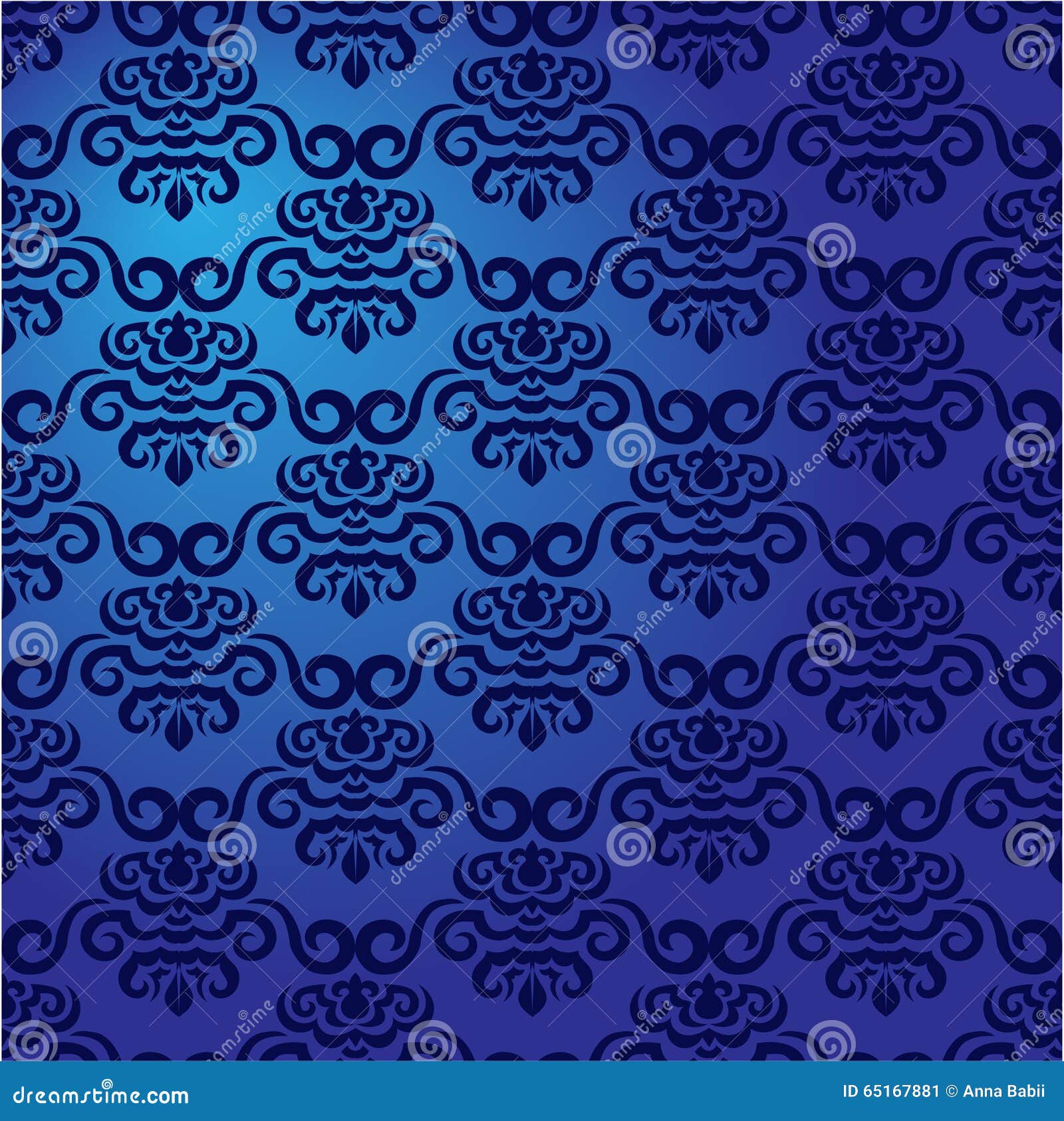 Blue damask pattern stock vector. Illustration of backdrop - 65167881