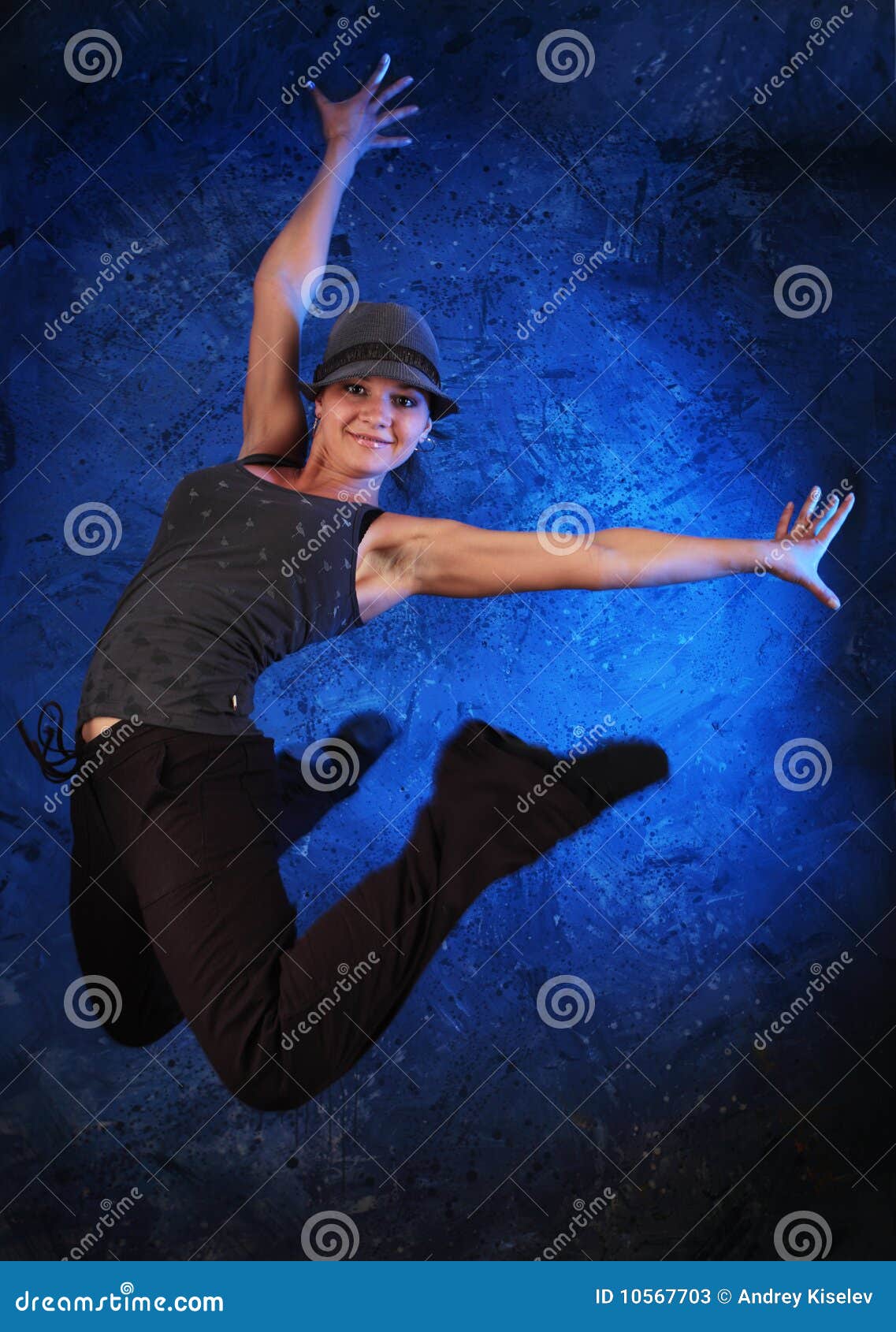 Blue dance stock image. Image of balance, jump, gymnastic - 10567703
