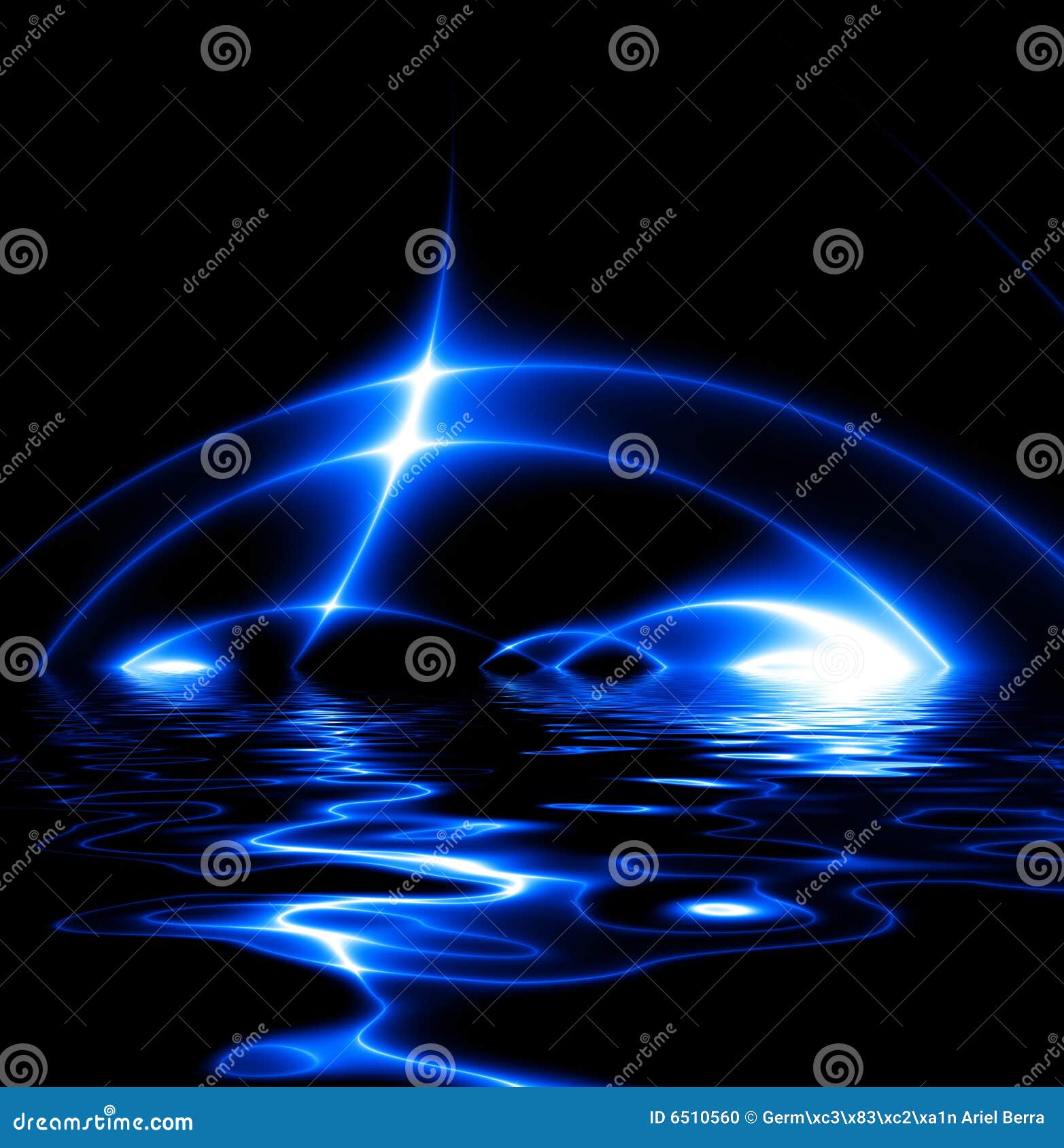 Blue Dance Lights Over Water Απεικόνιση αποθεμάτων - εικονογραφία από ...