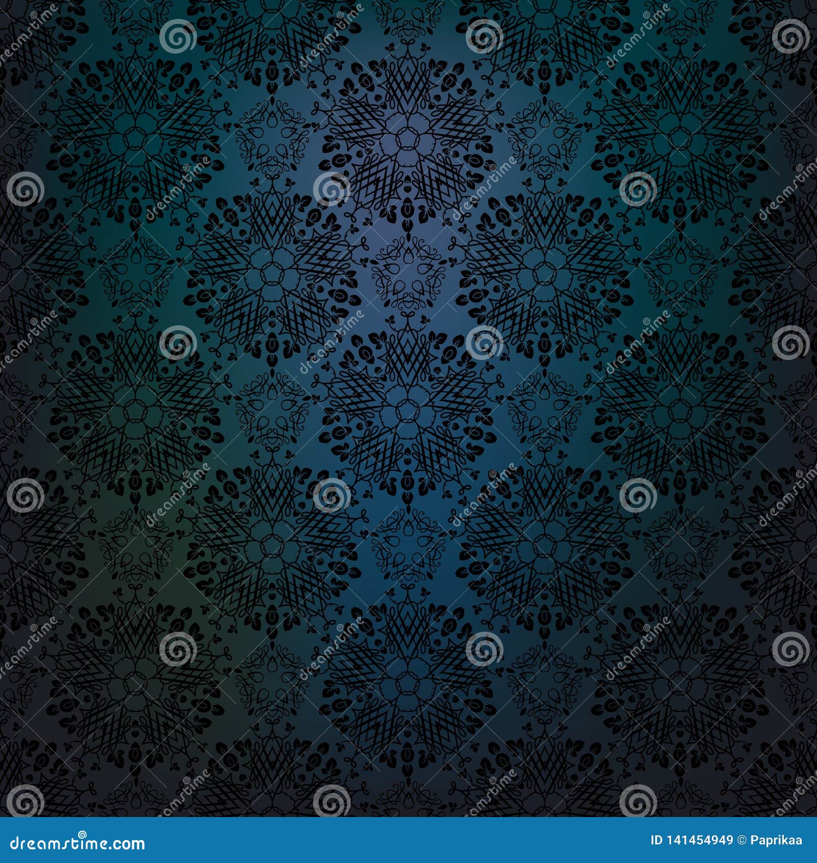 Blue Dark lace background stock vector. Illustration of classic - 141454949