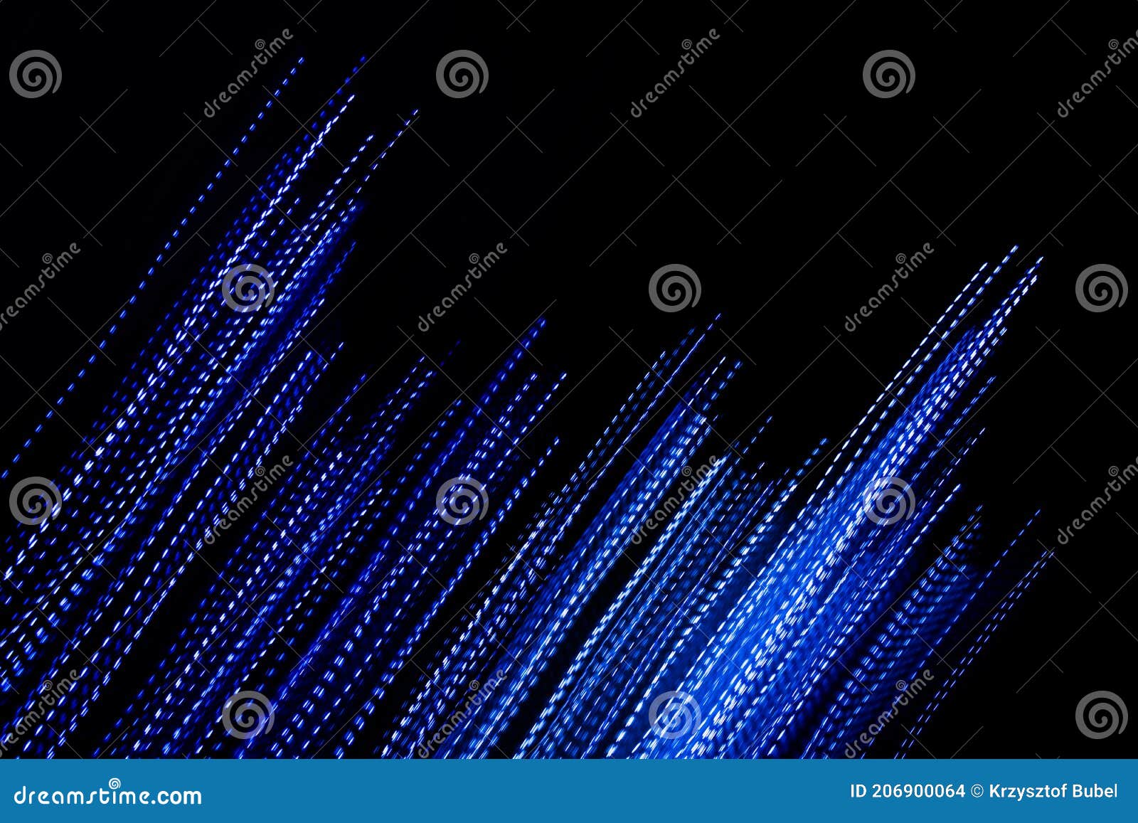 Blue Dashed Lines of Lights on a Black Background Stock Photo - Image ...