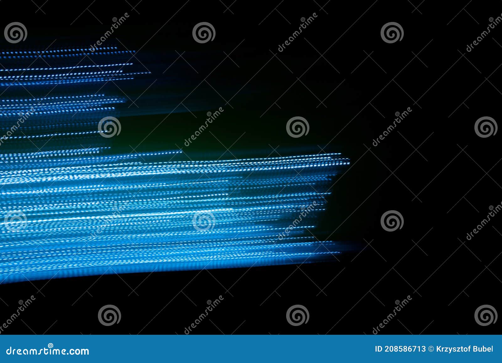 Blue Dashed Lines of Lights on a Black Background Stock Image - Image ...