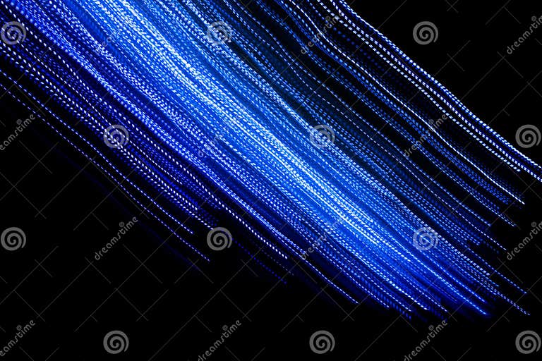Blue Dashed Lines of Lights on a Black Background Stock Image - Image ...