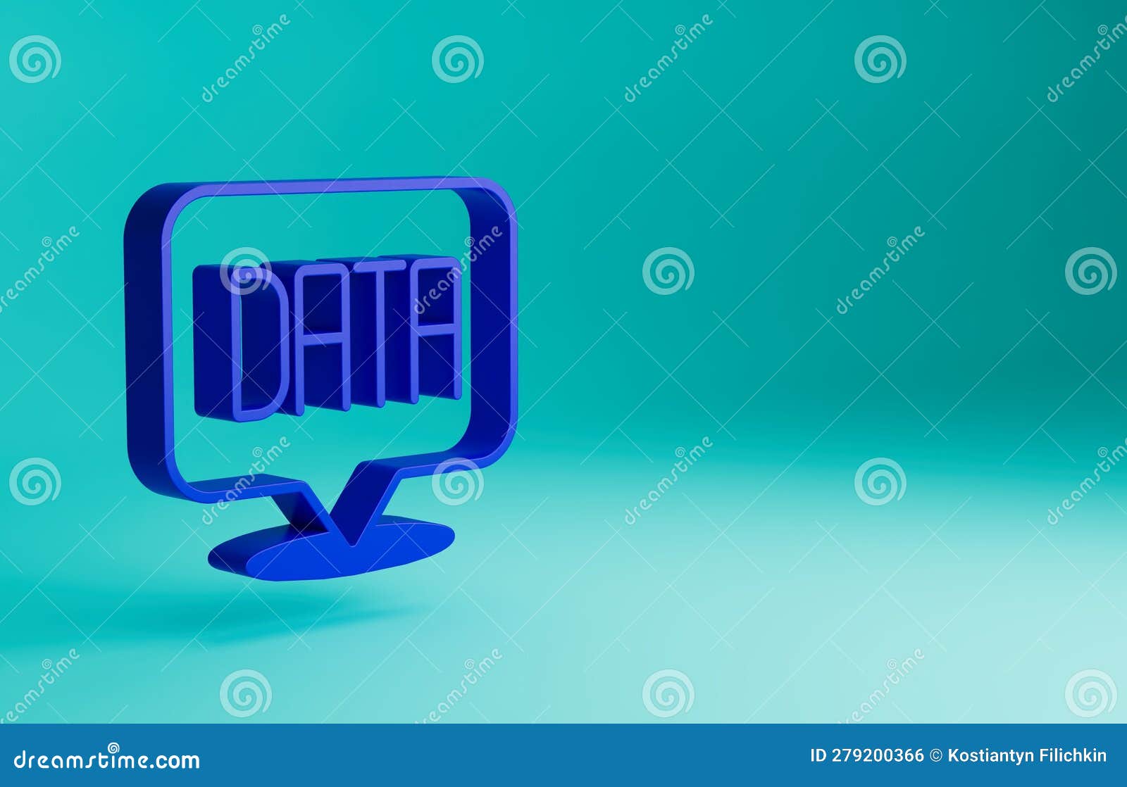 Blue Data Analysis Icon Isolated on Blue Background. Business Data ...