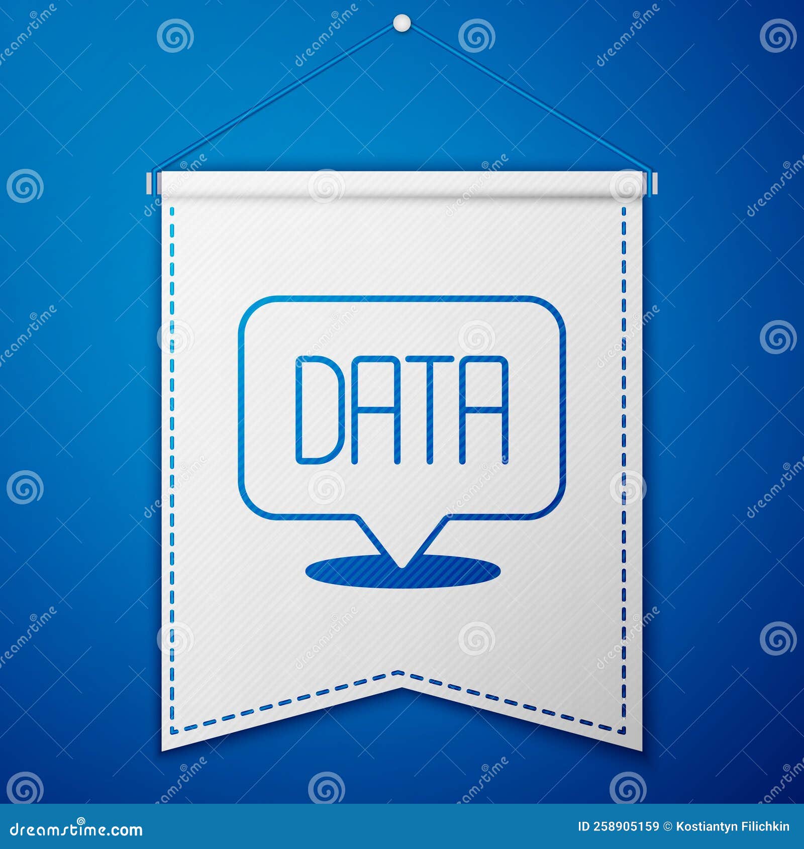 Blue Data Analysis Icon Isolated On Blue Background Business Data Analysis Process Statistics