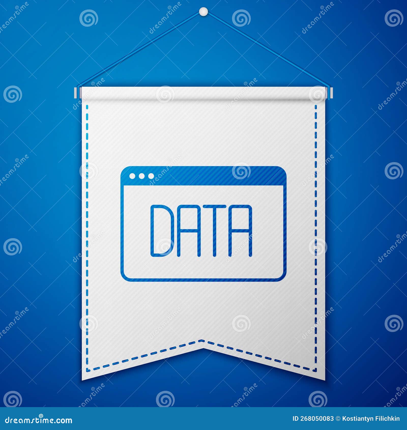 Blue Data Analysis Icon Isolated on Blue Background. Business Data ...