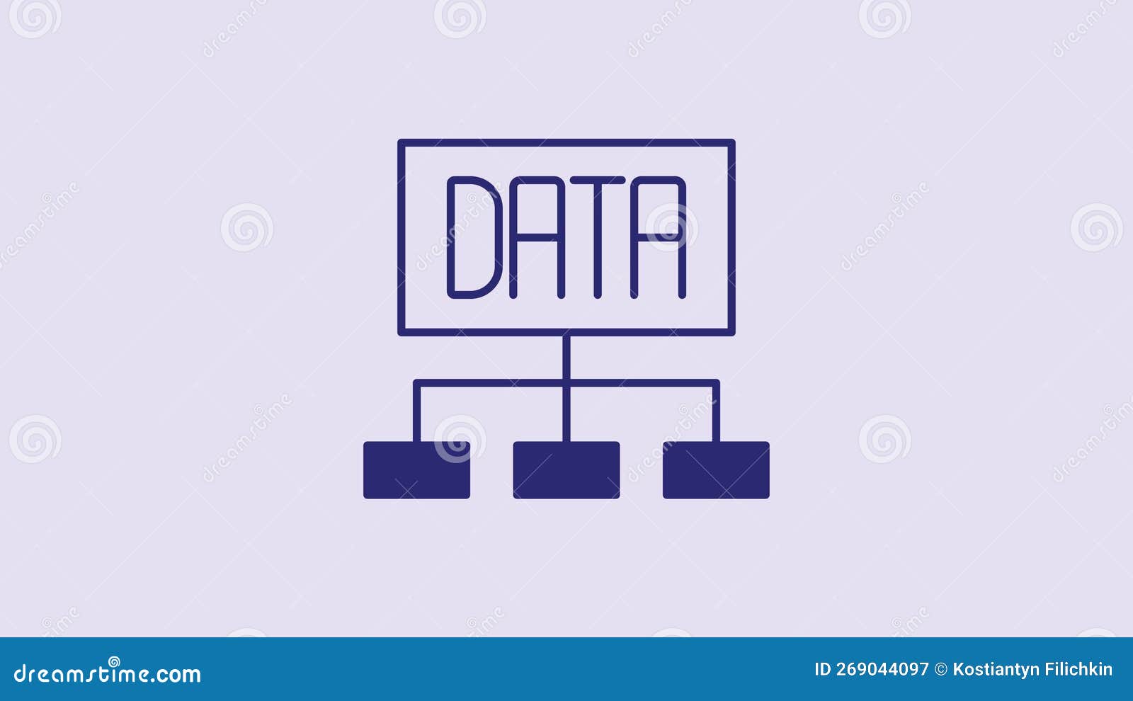 Blue Data Analysis Icon Isolated on Purple Background. Business Data ...