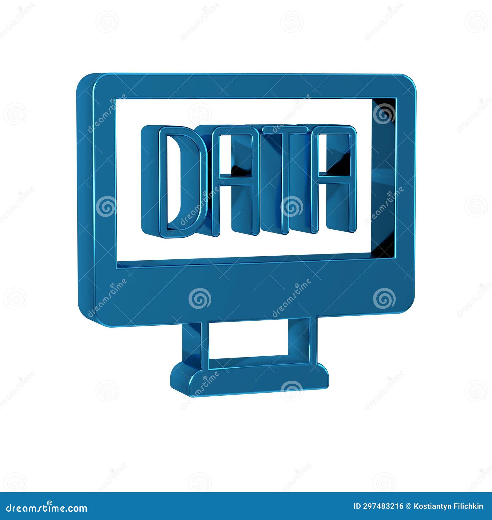 Blue Data Analysis Icon Isolated on Transparent Background. Business ...