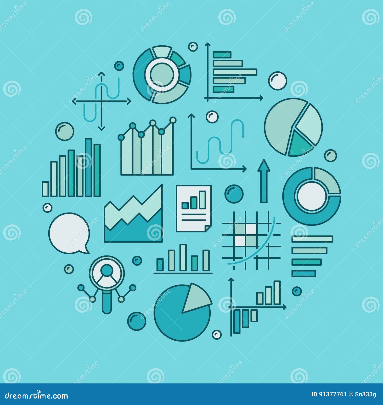 Blue Data Analytics Circular Illustration Stock Vector - Illustration ...