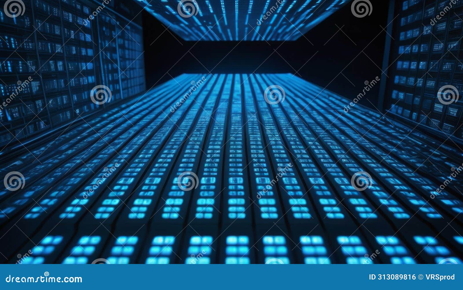 Blue Data Center Server Racks Stock Photo - Image of architecture ...