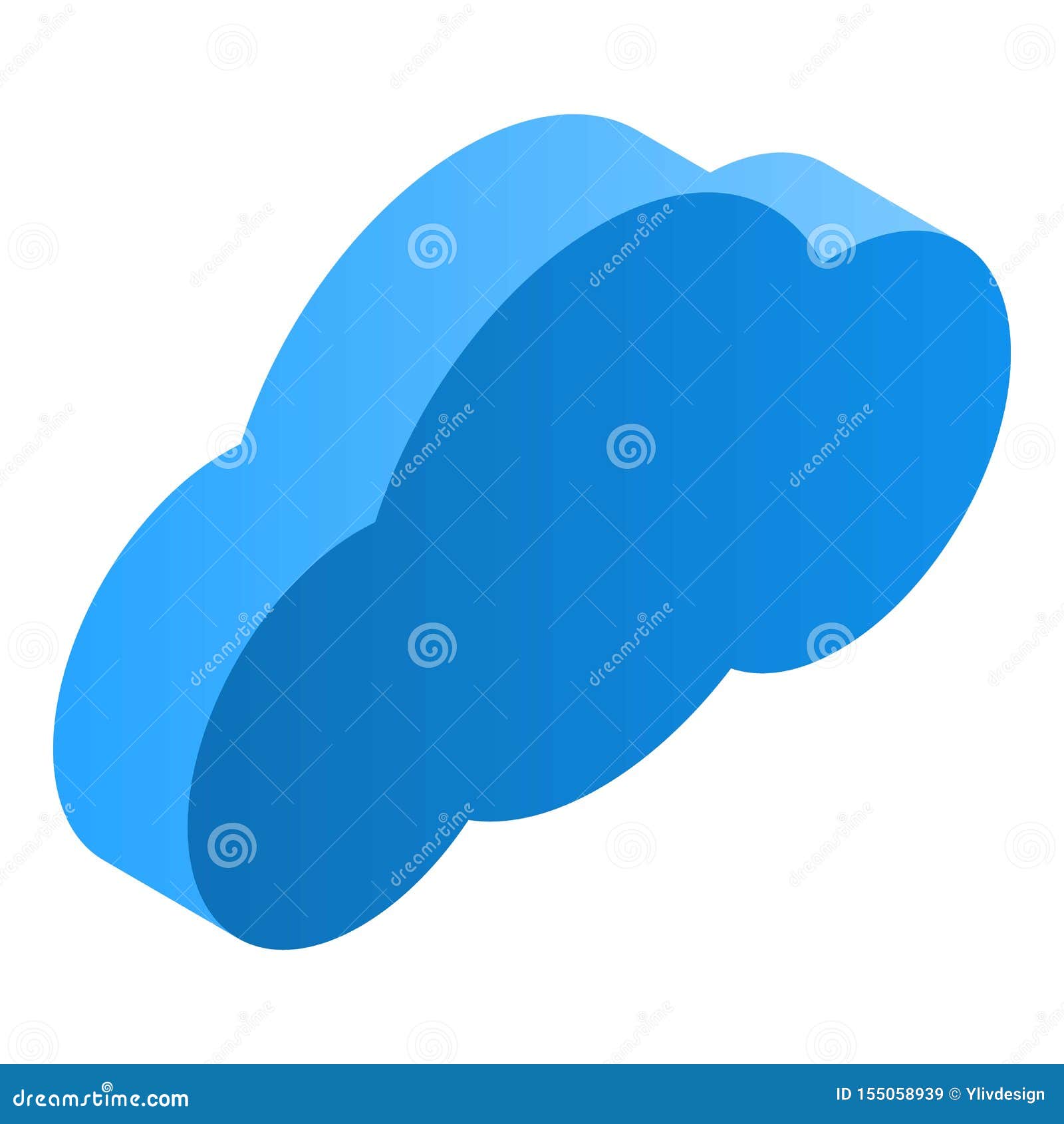 Blue Data Cloud Icon, Isometric Style Stock Vector - Illustration of ...