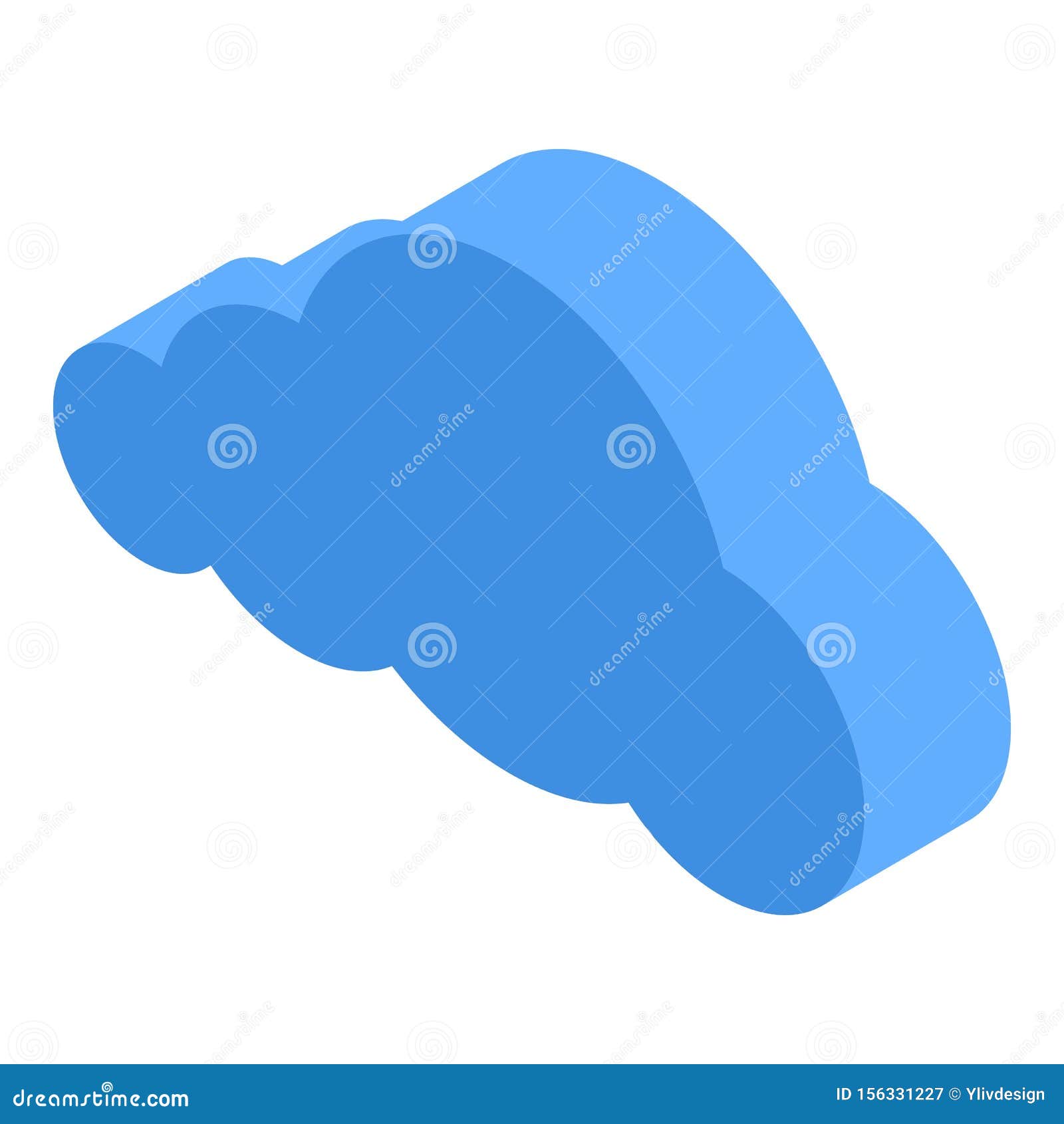 Blue Data Cloud Icon, Isometric Style Stock Vector - Illustration of ...