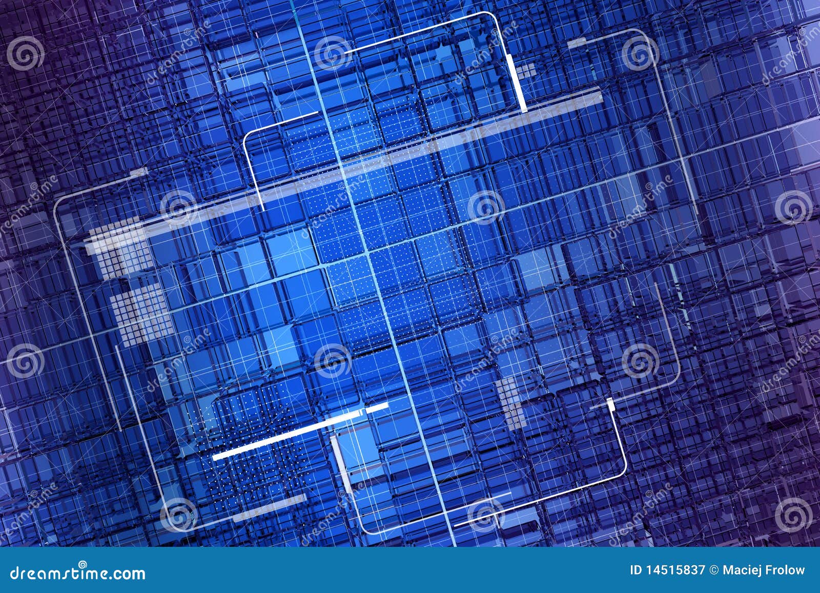 Blue Data Grid Display Screen Stock Illustration - Illustration of ...