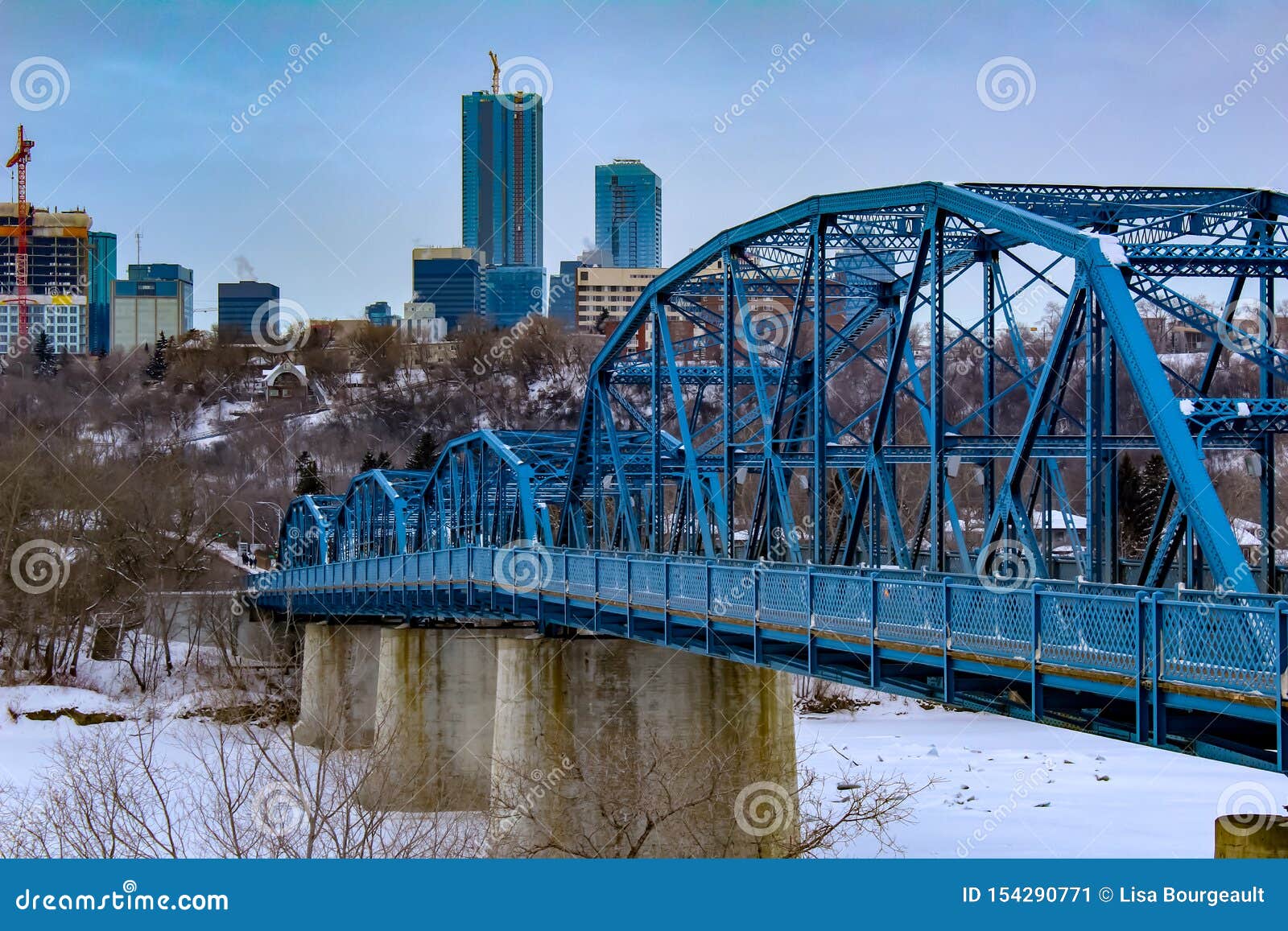 Blue Dawson Bridge Sideways View Stock Image - Image of rivervalley ...