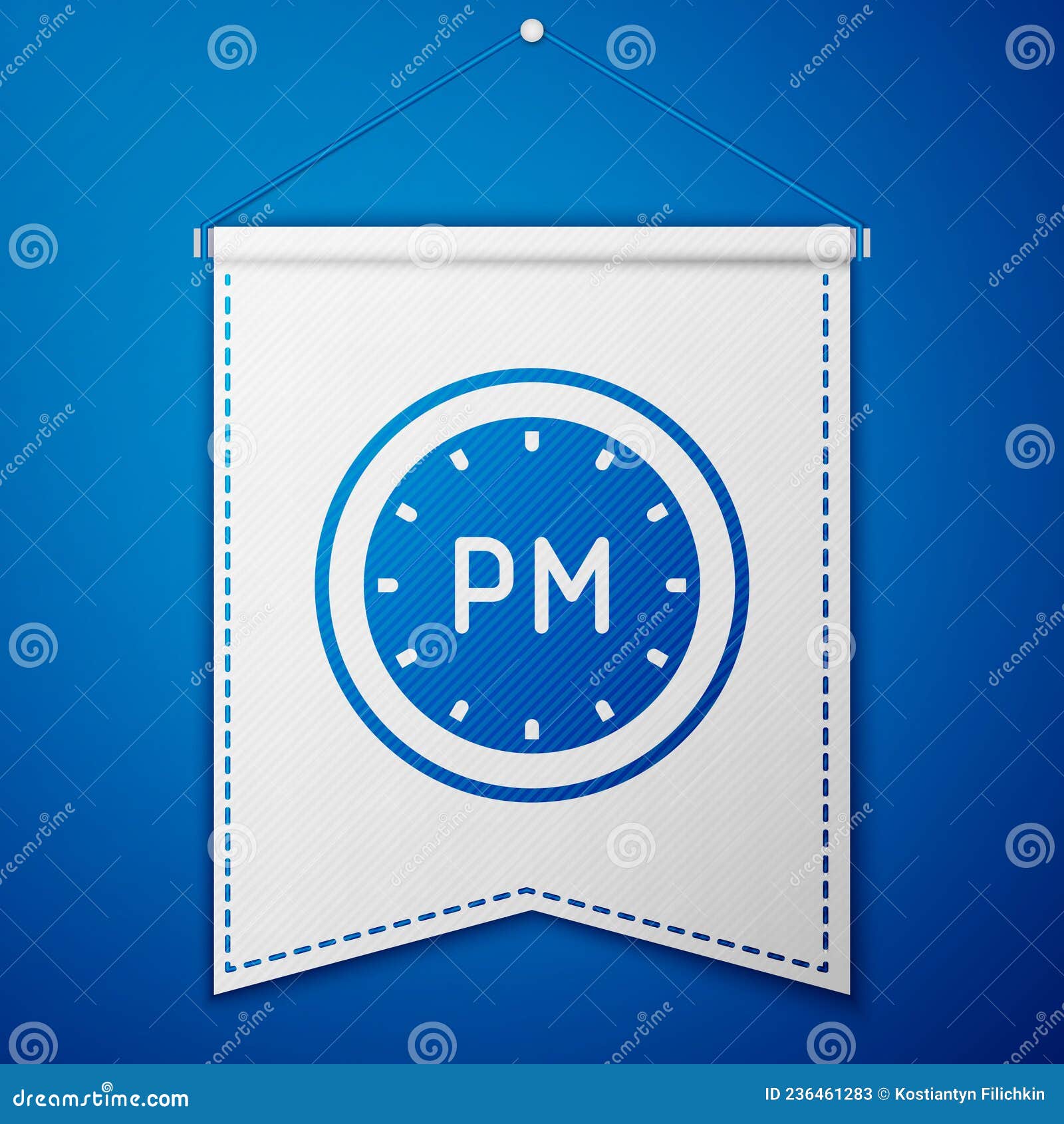 Blue Day Time Icon Isolated on Blue Background. Time Symbol. White ...