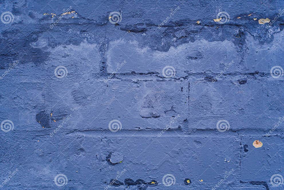 Blue Decayed Broken Brick Stone Wall Texture Background Stock Image ...