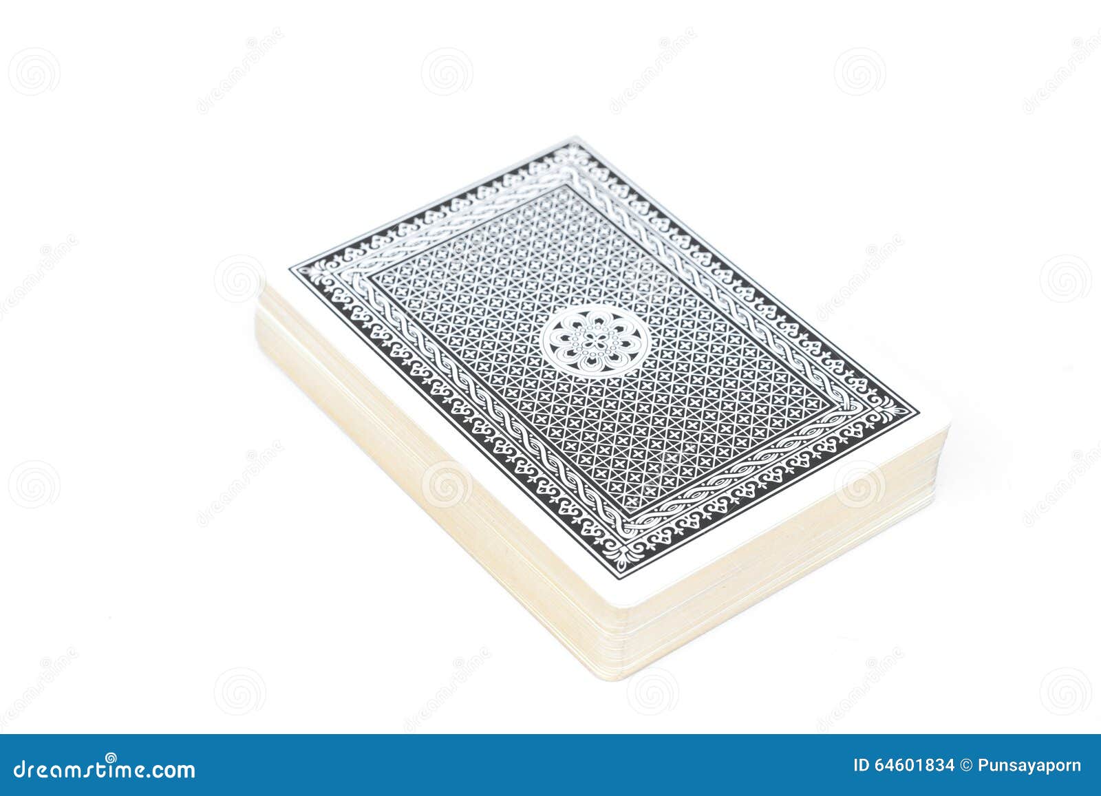 Blue Deck of Playing Cards on White Background Stock Photo - Image of ...