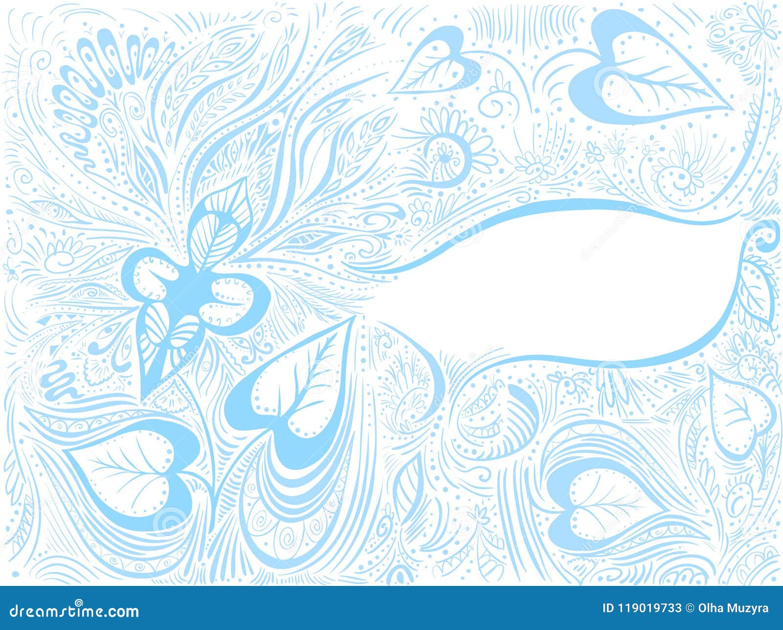 Blue Decor Card for Greeting Stock Vector - Illustration of environmant ...